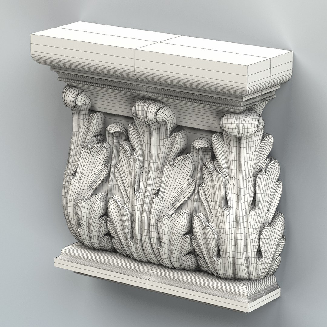 3d Model Carved Column Capital