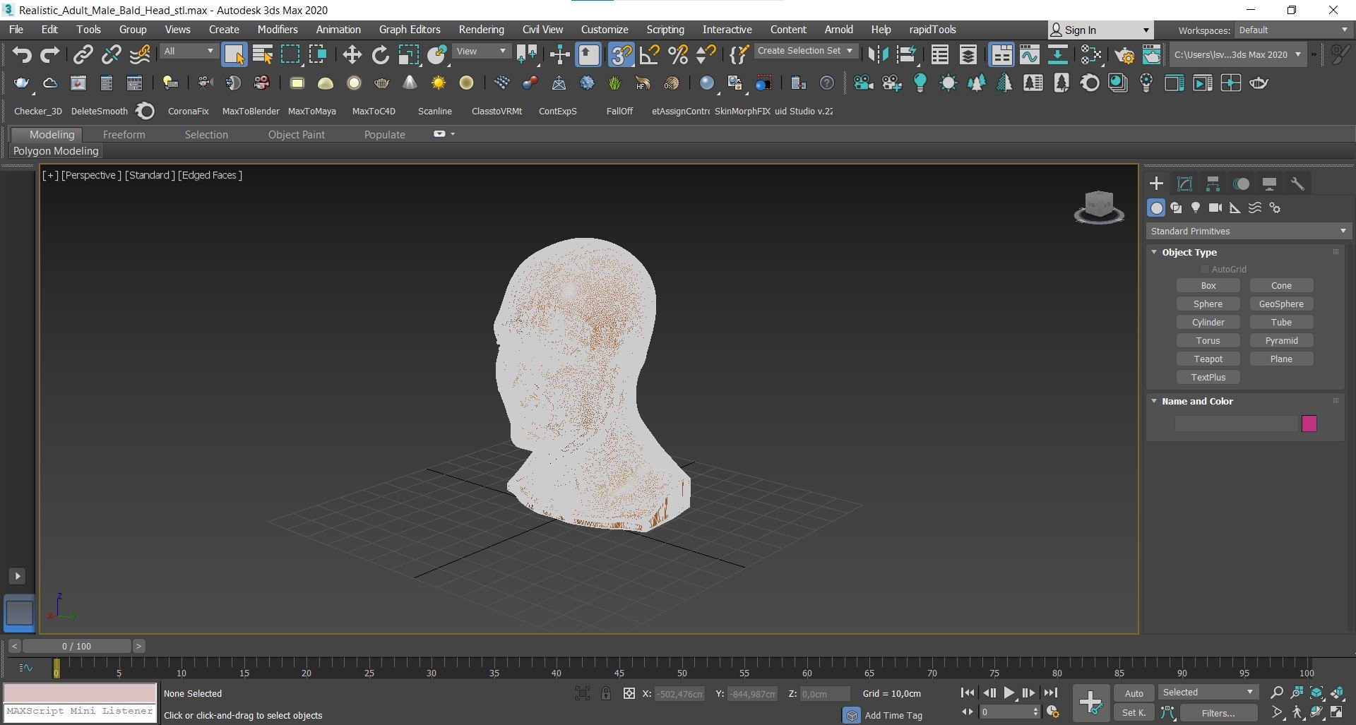 3D Model Realistic Adult Male Bald Head For 3D Print - TurboSquid 2350655