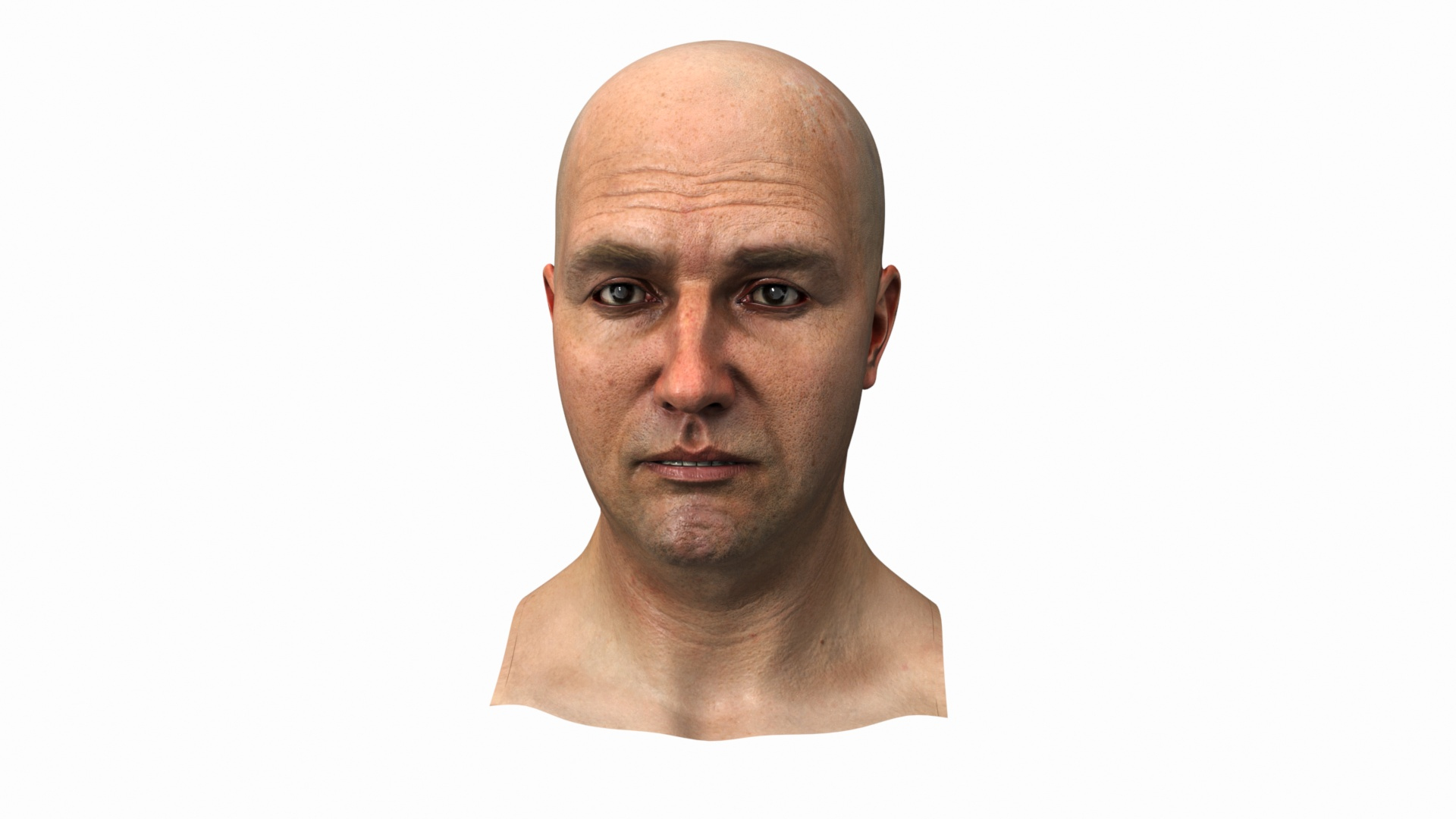 3D Model Realistic Adult Male Bald Head For 3D Print - TurboSquid 2350655