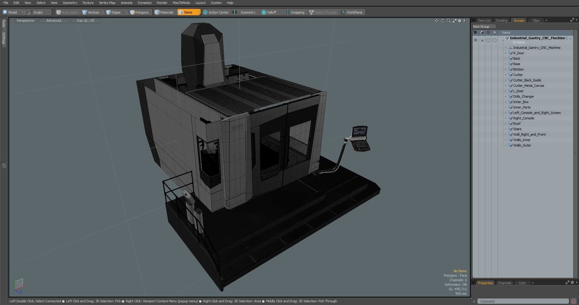 3D Industrial Gantry CNC Machine Model - TurboSquid 2287711
