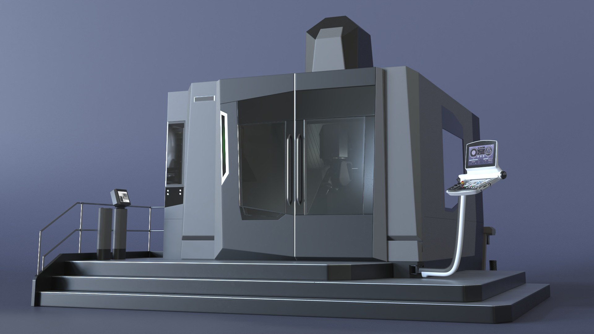 3D Industrial Gantry CNC Machine Model - TurboSquid 2287711