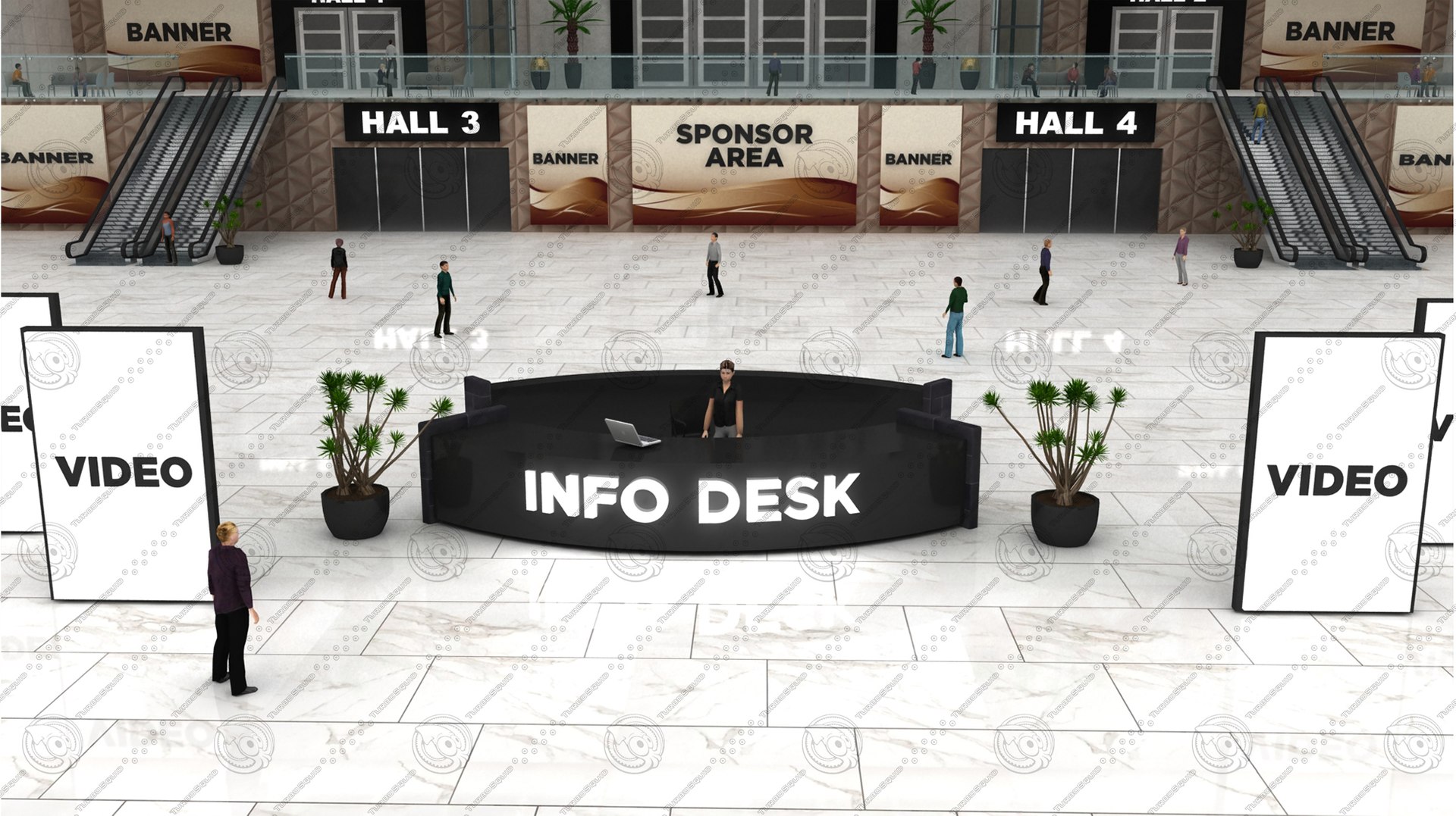 Virtual Lobby Congress 3D Model - TurboSquid 1691352