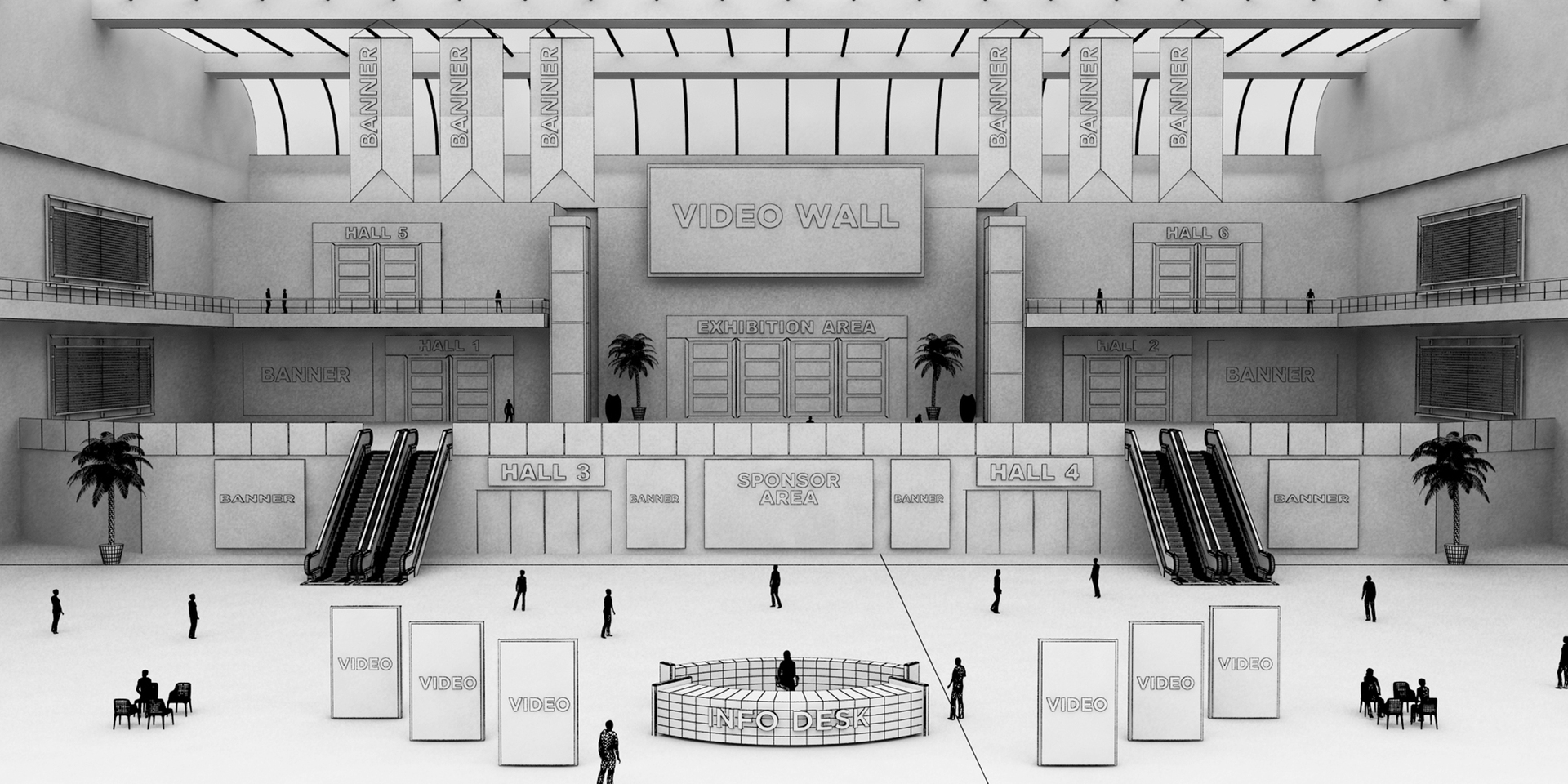 Virtual lobby congress 3D model - TurboSquid 1691352