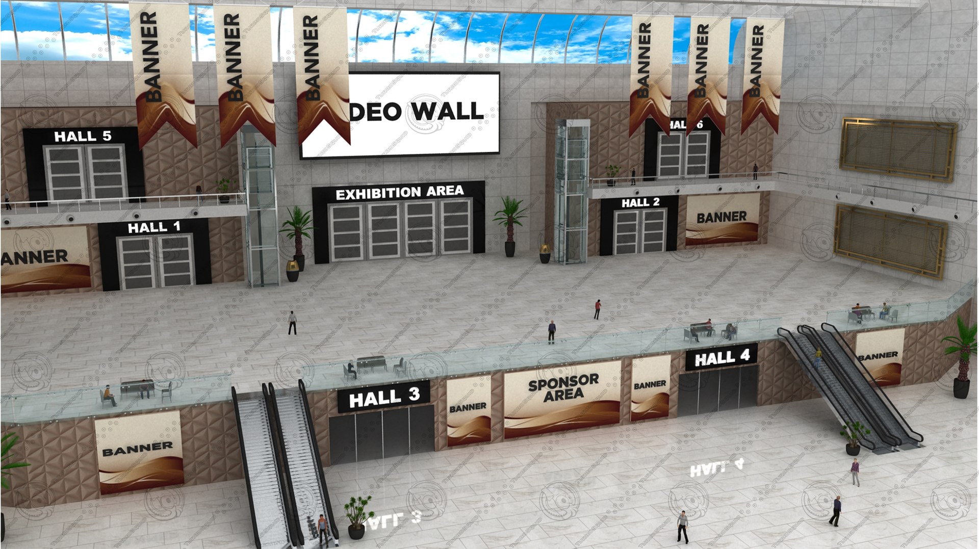 Virtual Lobby Congress 3D Model - TurboSquid 1691352