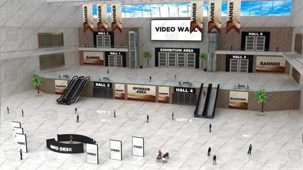Virtual lobby congress 3D model - TurboSquid 1691352