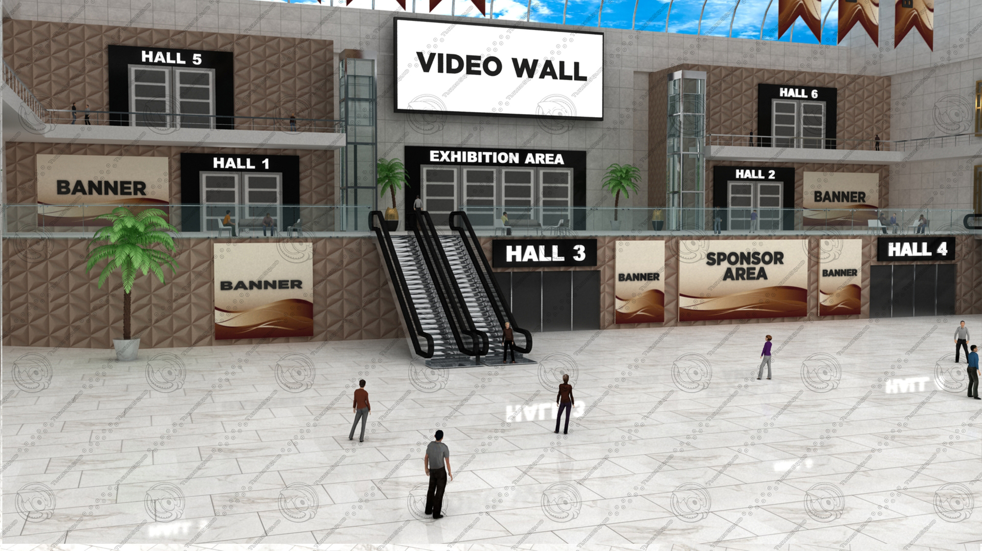 Virtual lobby congress 3D model - TurboSquid 1691352