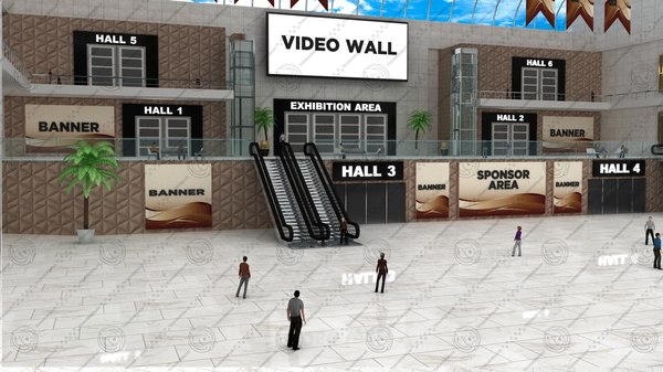 Virtual lobby congress 3D model - TurboSquid 1691352