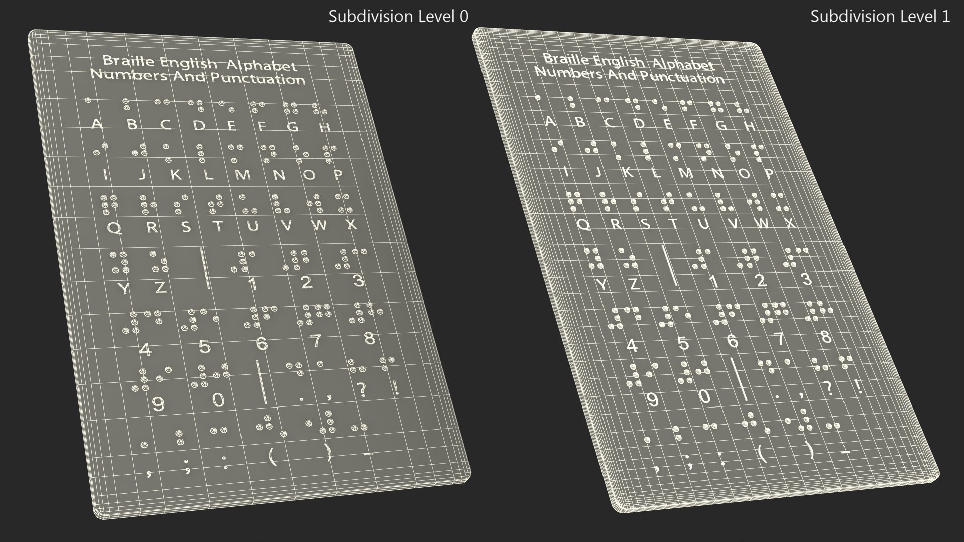 3D Braille English Alphabet Board - TurboSquid 2376319