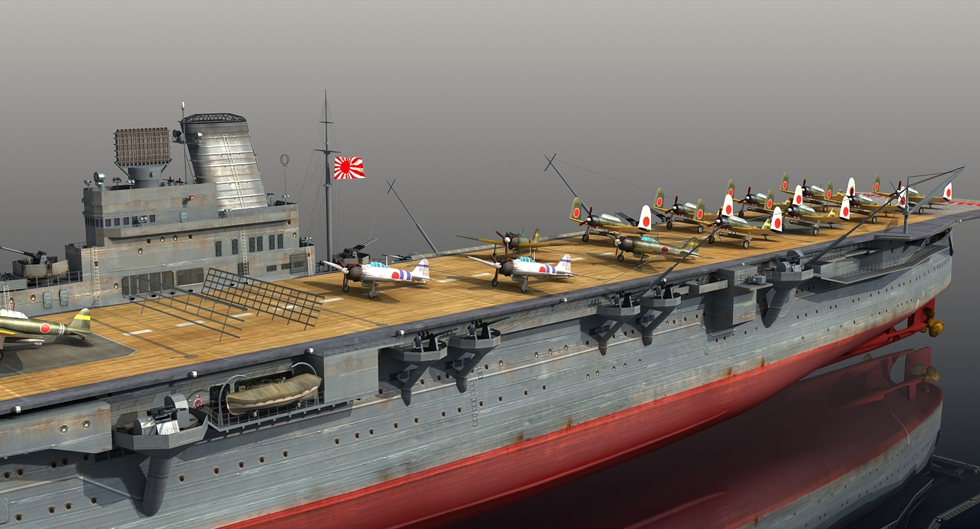 Japanese aircraft carrier junyo 3D model - TurboSquid 1337336