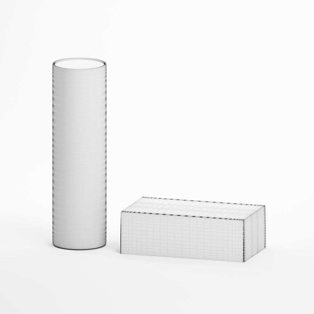 Round And Square Card Board Box Pack -3D Model-Ready To Render- 3dsMax ...