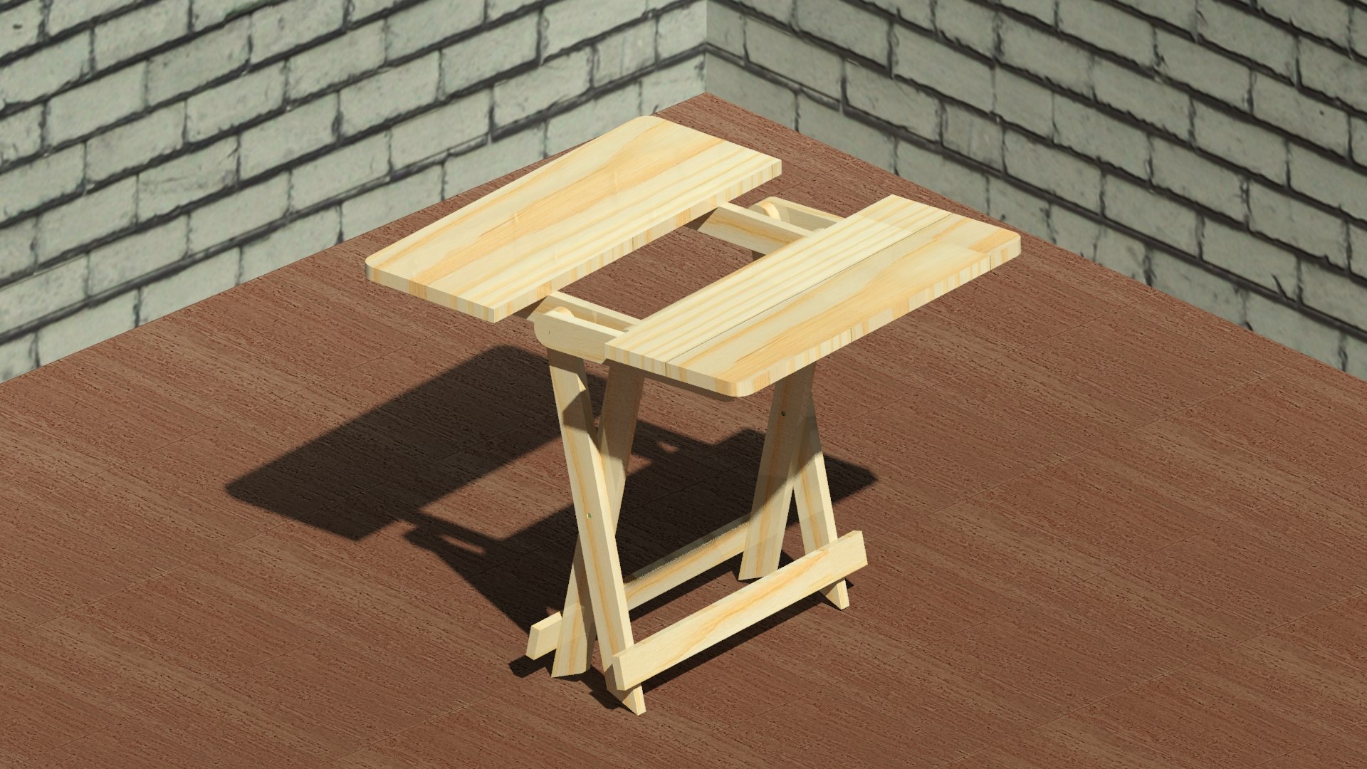 3D Wooden Folding Table - TurboSquid 2087202