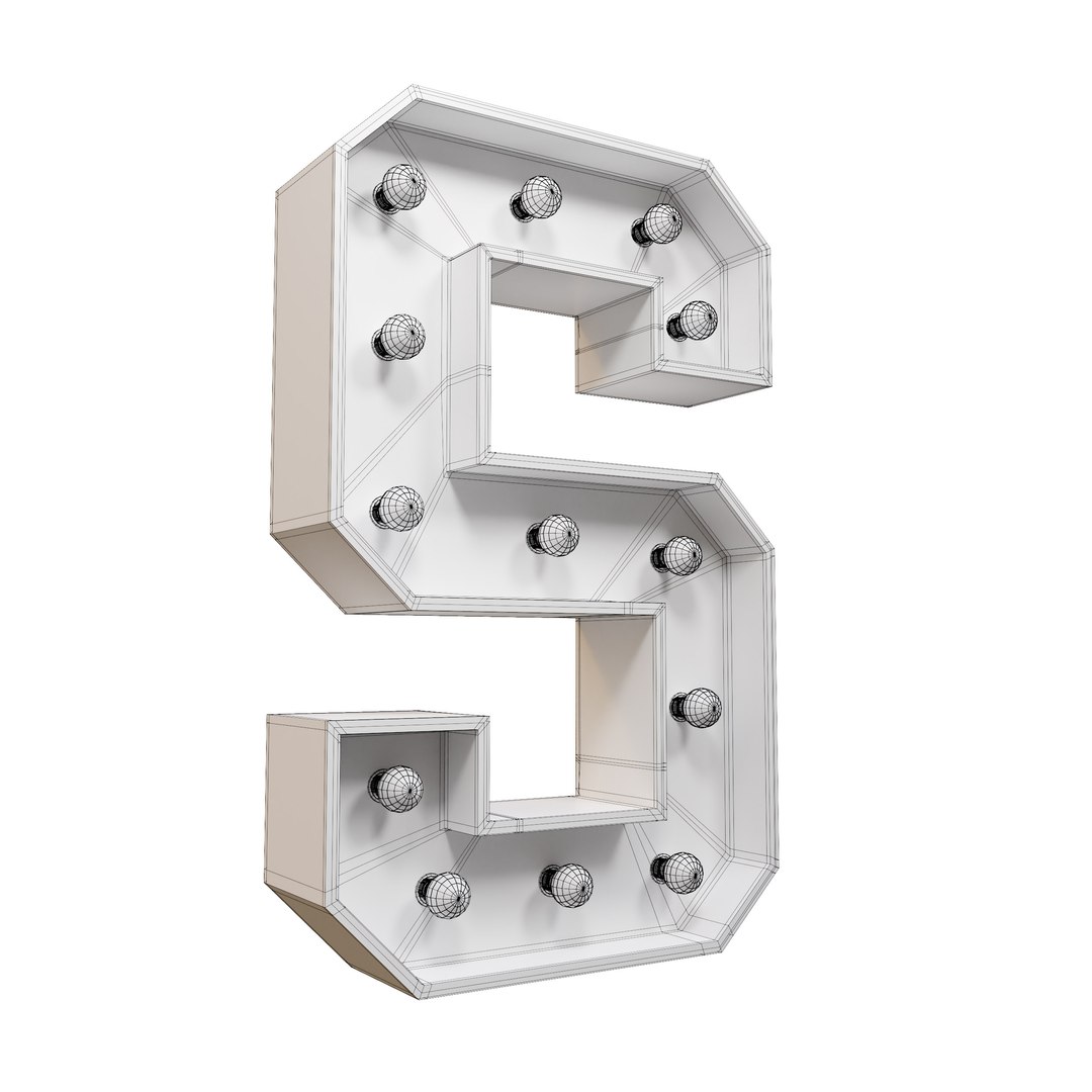3D Marquee Letter S Glow Sign 3dmodel - TurboSquid 1975755