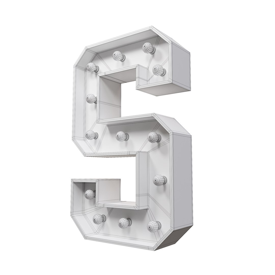 3D Marquee Letter S Glow Sign 3dmodel - TurboSquid 1975755