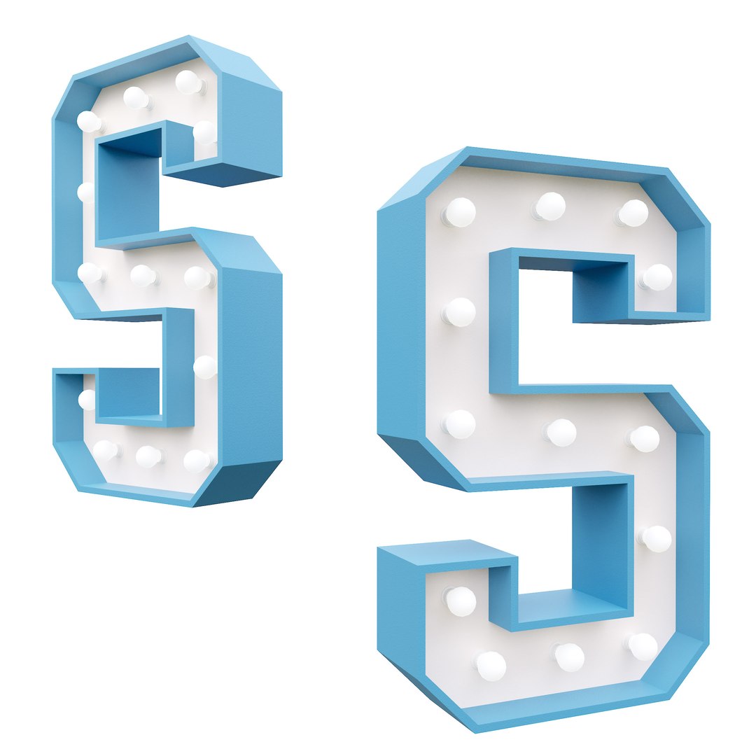 3D Marquee Letter S Glow Sign 3dmodel - TurboSquid 1975755