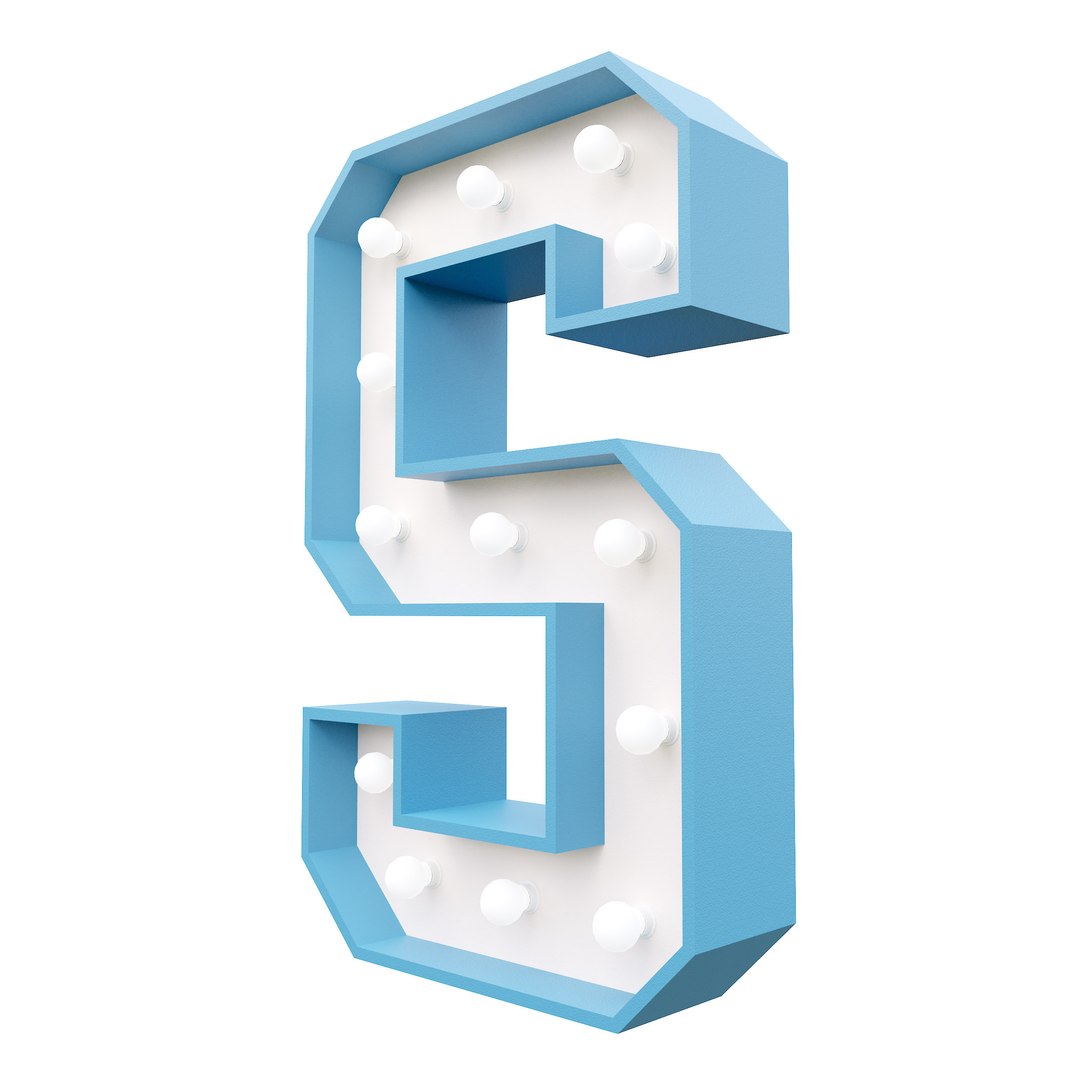 3D Marquee Letter S Glow Sign 3dmodel - TurboSquid 1975755
