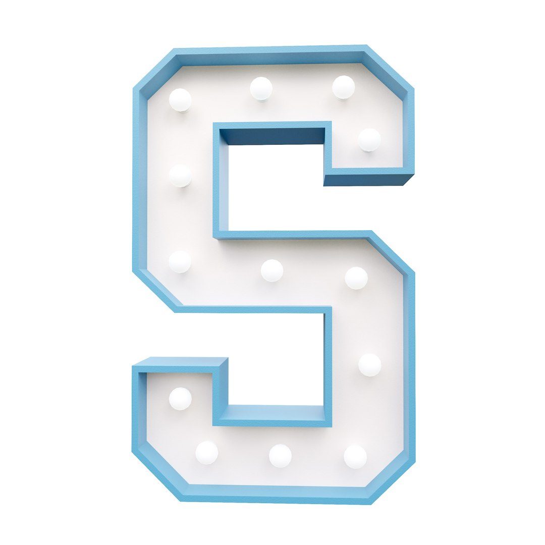 3D Marquee Letter S Glow Sign 3dmodel - TurboSquid 1975755
