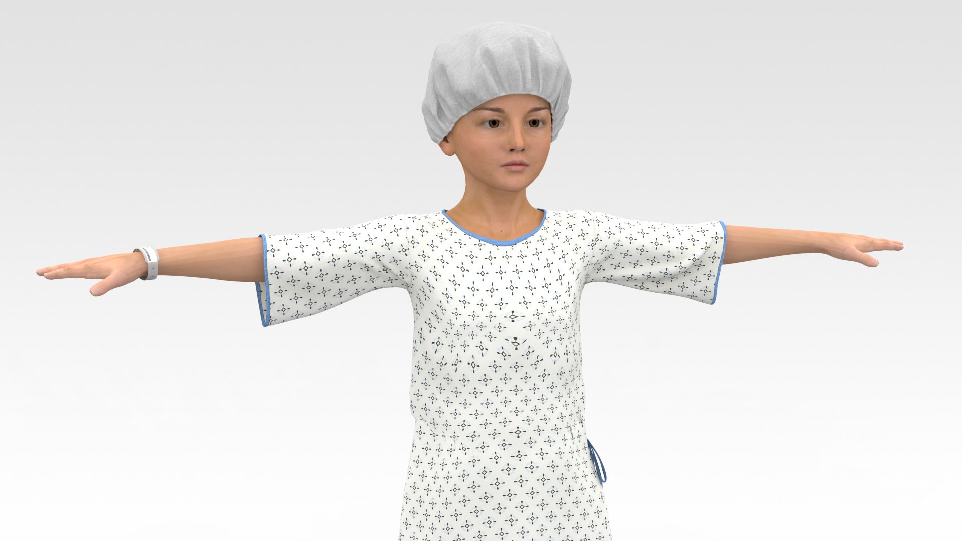3D Child Patient With White Gown Model - TurboSquid 1794354