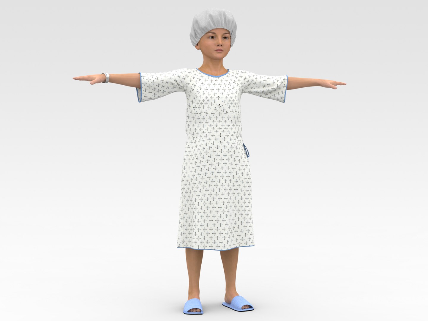 3D Child Patient With White Gown Model - TurboSquid 1794354
