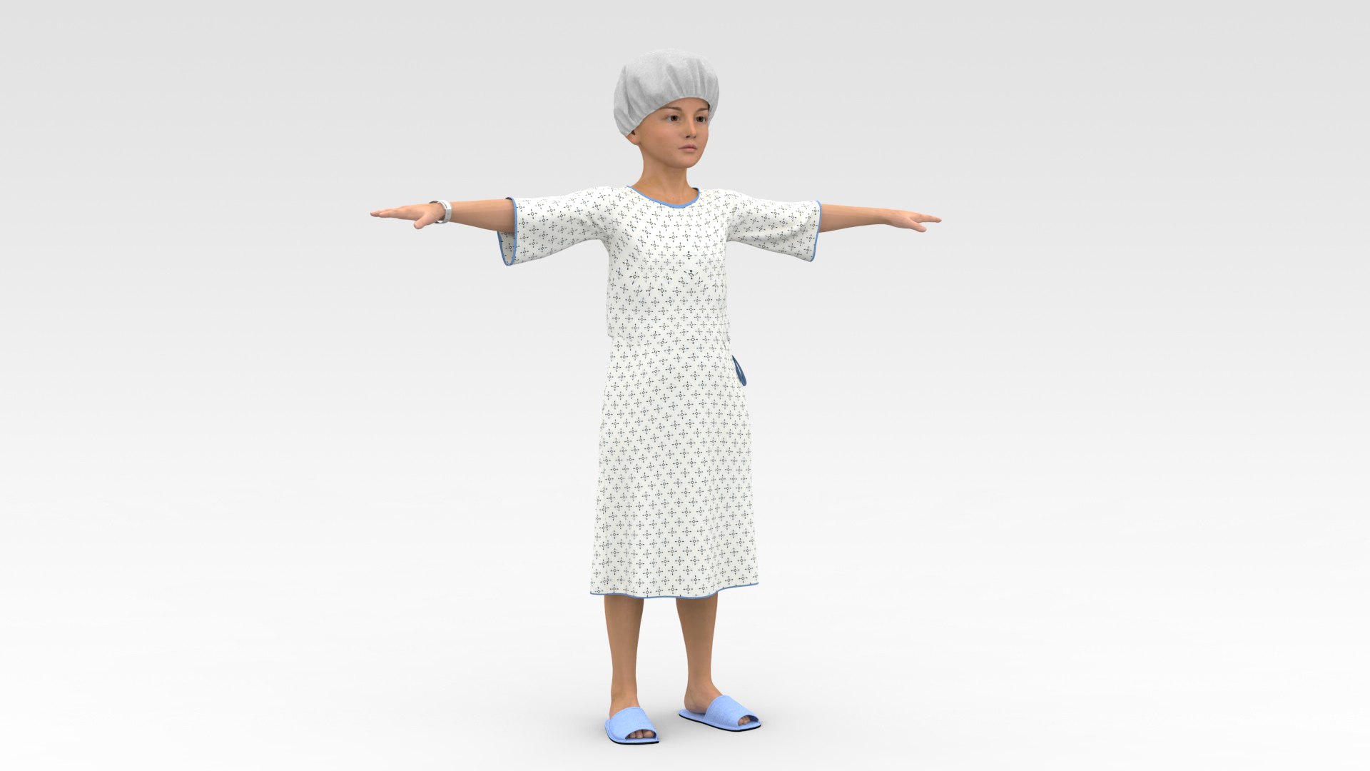 3D Child Patient With White Gown Model - TurboSquid 1794354