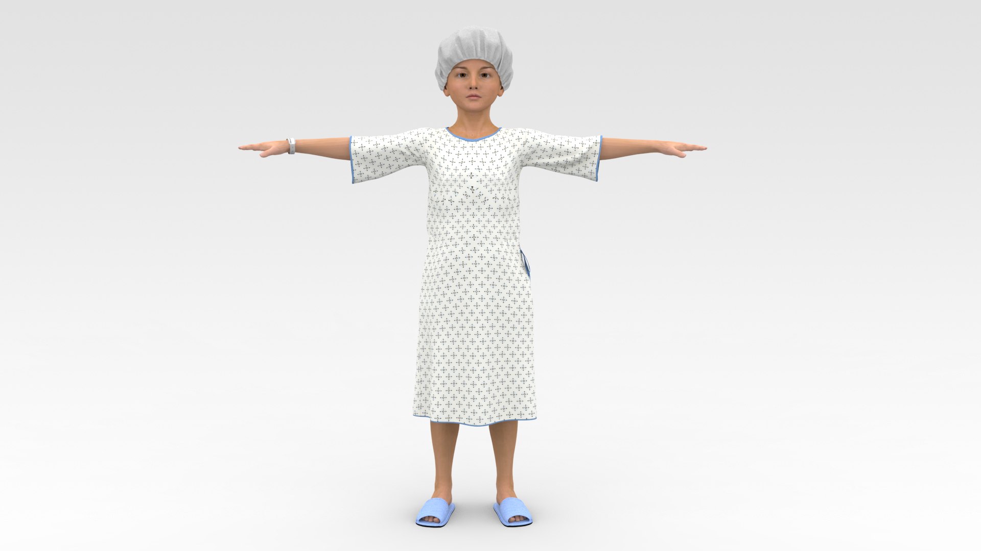 3D Child Patient With White Gown Model - TurboSquid 1794354
