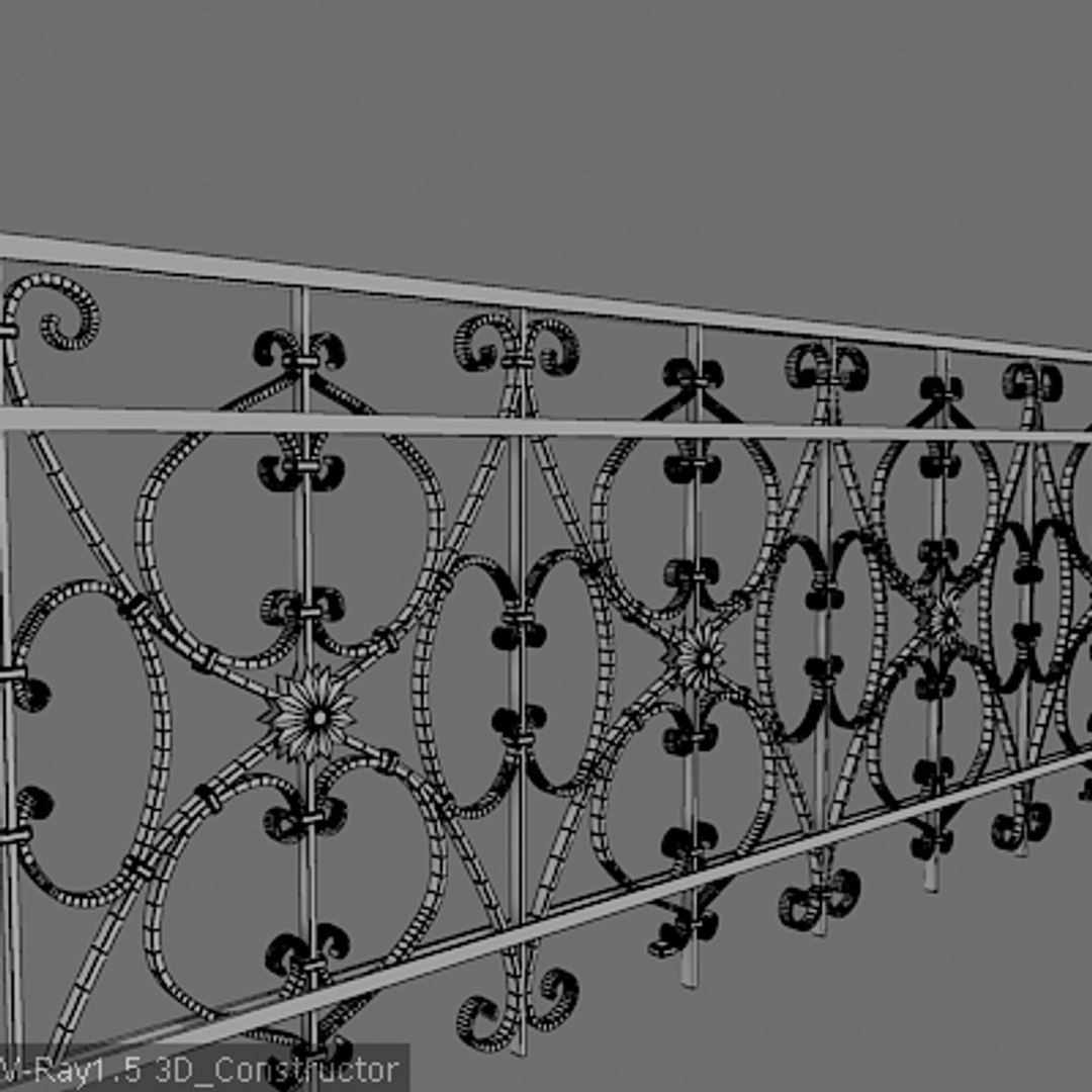 3d Ornamental Railing Model