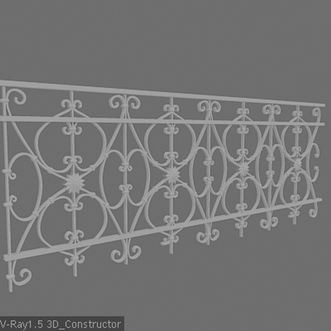 3d Ornamental Railing Model