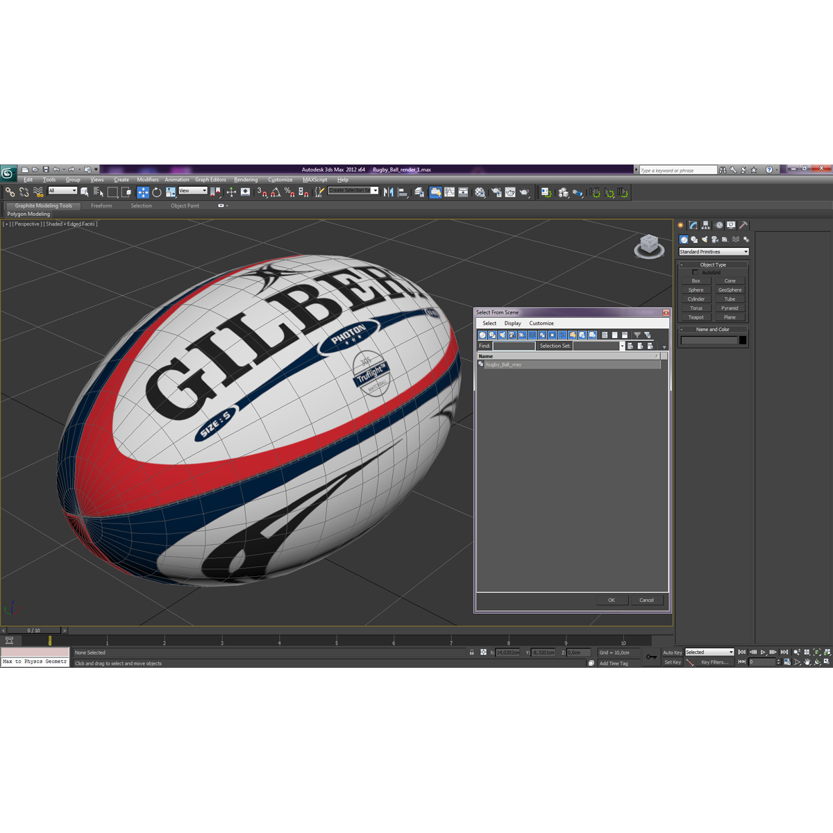 3d model rugby ball gilbert