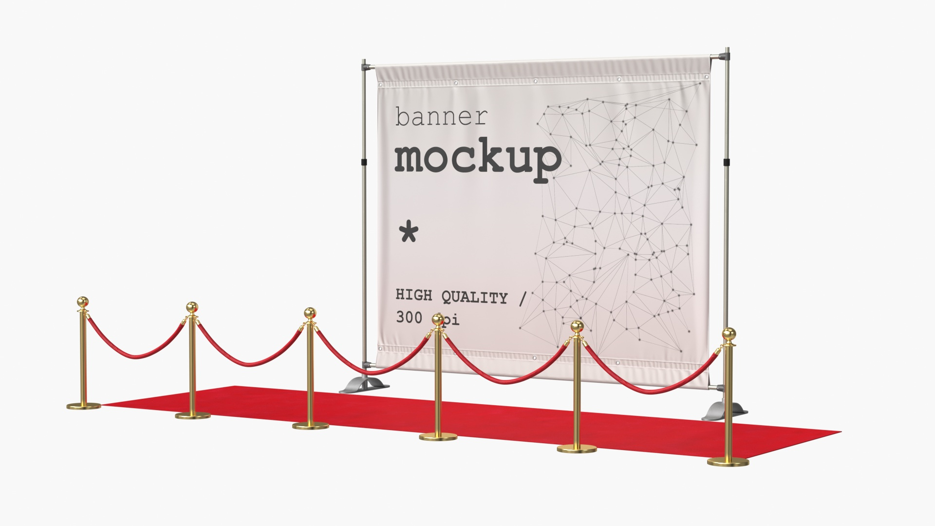 Mockup Press Wall With Red Carpet Barrier Event 3D Model - TurboSquid ...