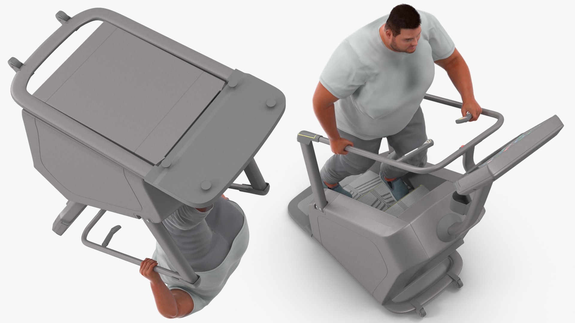 3D Fat Guy On A Stair Stepping Workout Fur - TurboSquid 2243593