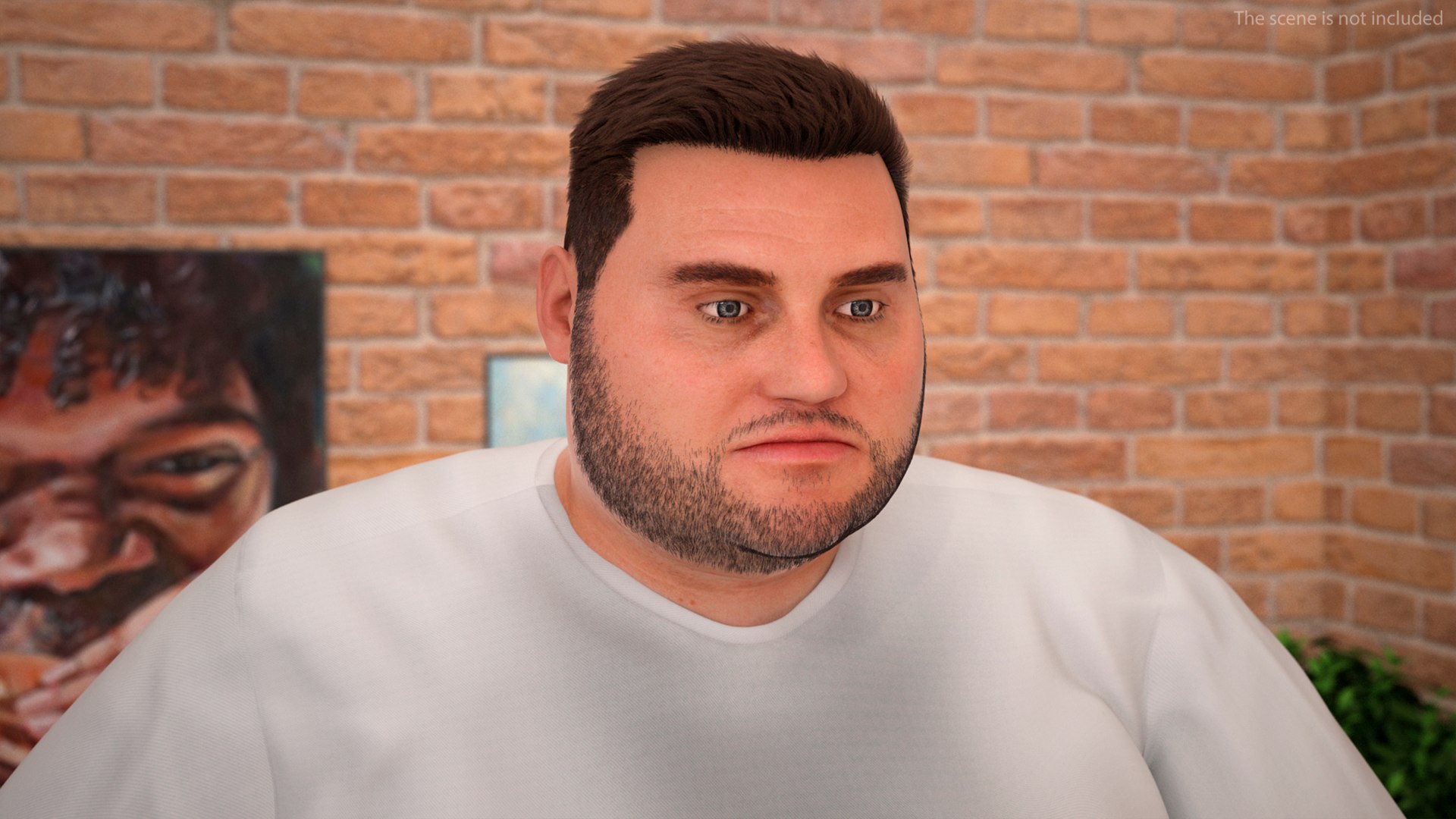 3D Fat Guy On A Stair Stepping Workout Fur - TurboSquid 2243593