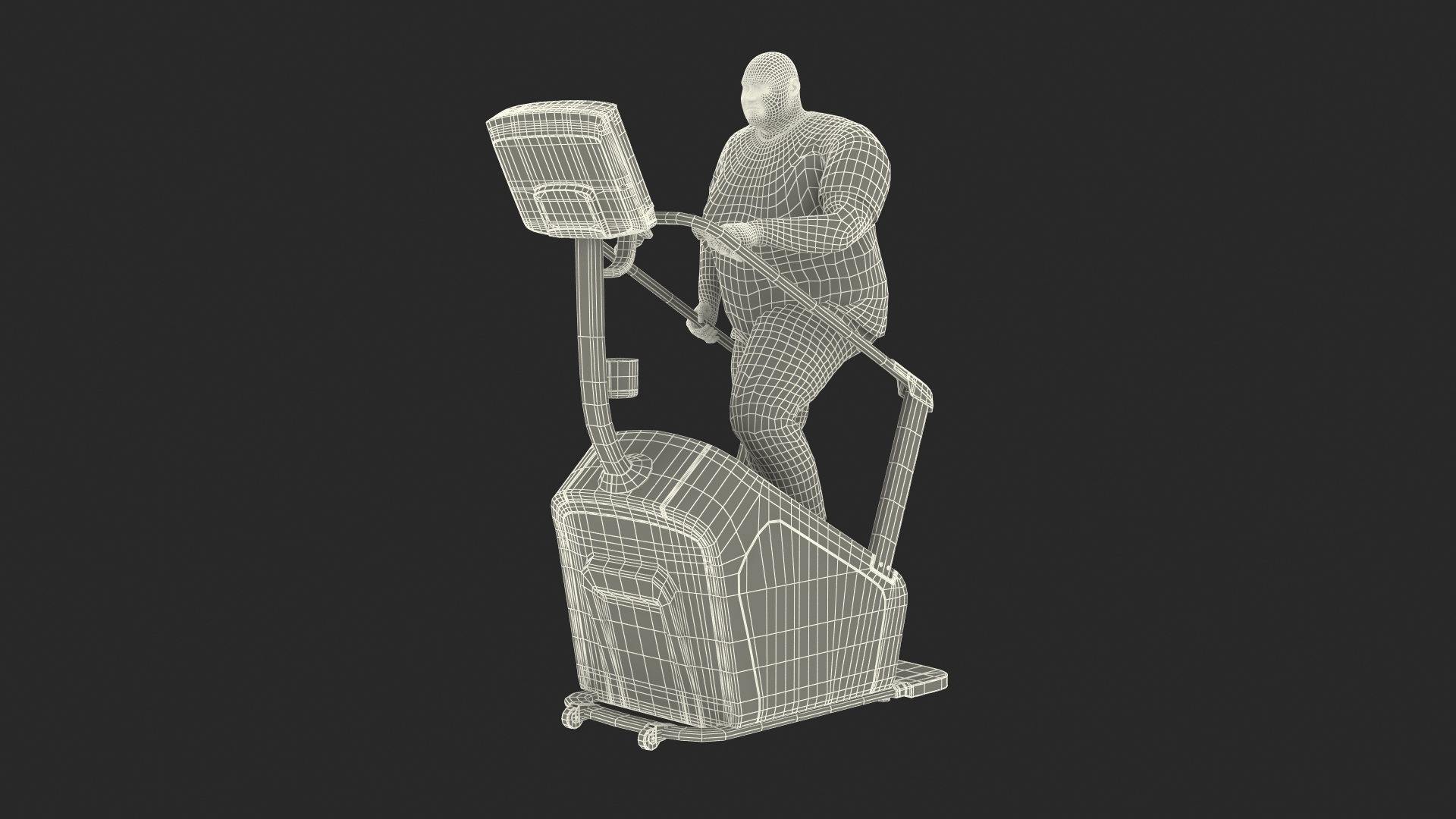 3D Fat Guy On A Stair Stepping Workout Fur - TurboSquid 2243593