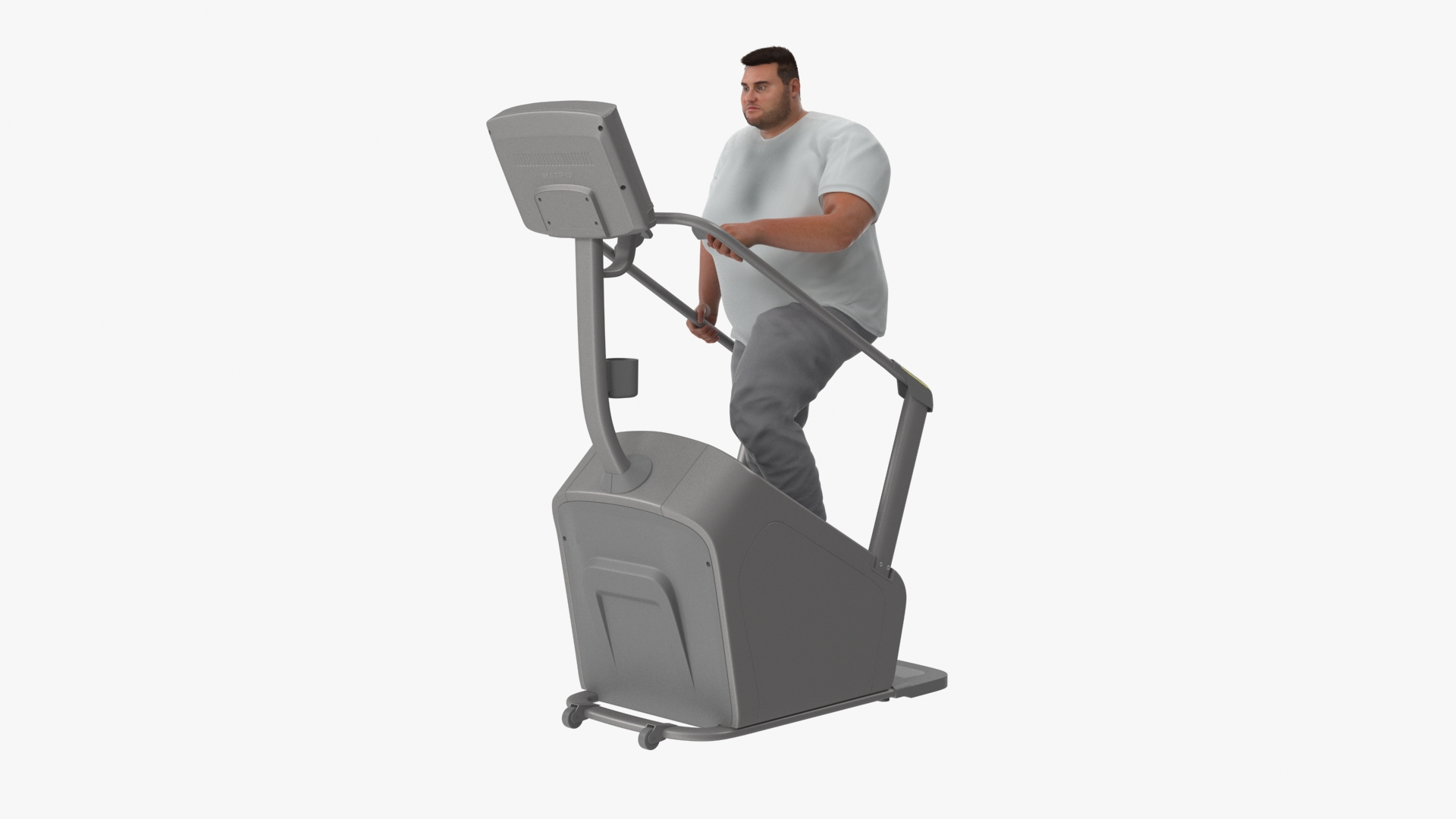 3D Fat Guy On A Stair Stepping Workout Fur - TurboSquid 2243593