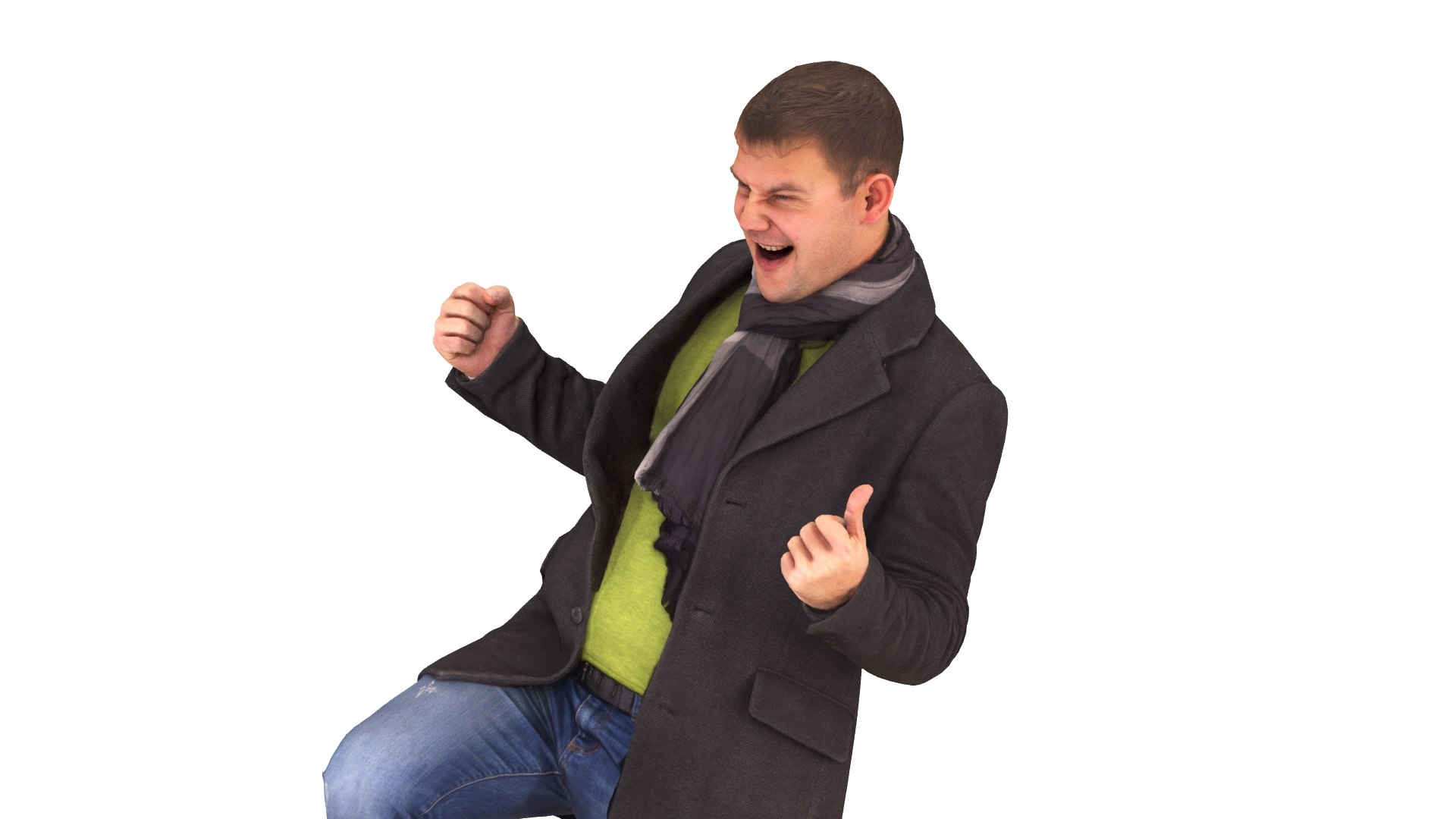 HAPPY FAN MAN Full Body 3D - TurboSquid 2172109