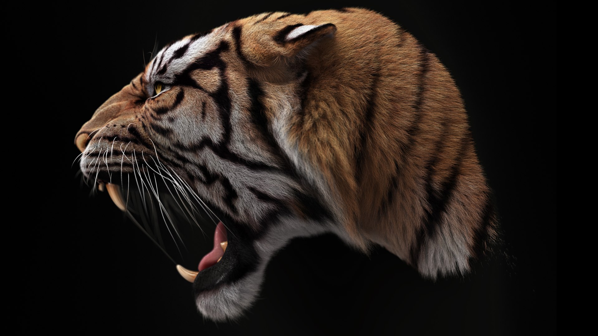 3D Model Bengal Tiger RIG Yeti - TurboSquid 2123936