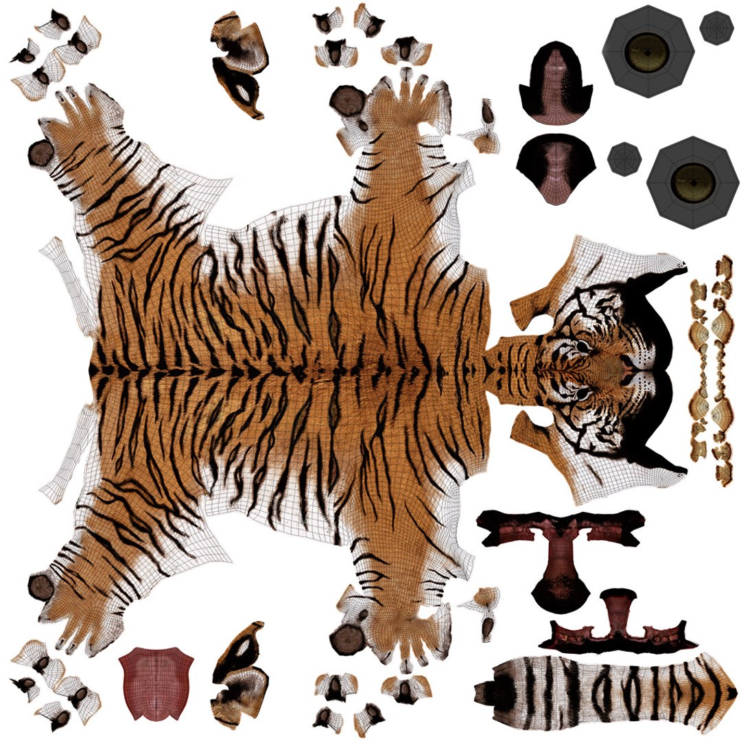 3D Model Bengal Tiger RIG Yeti - TurboSquid 2123936
