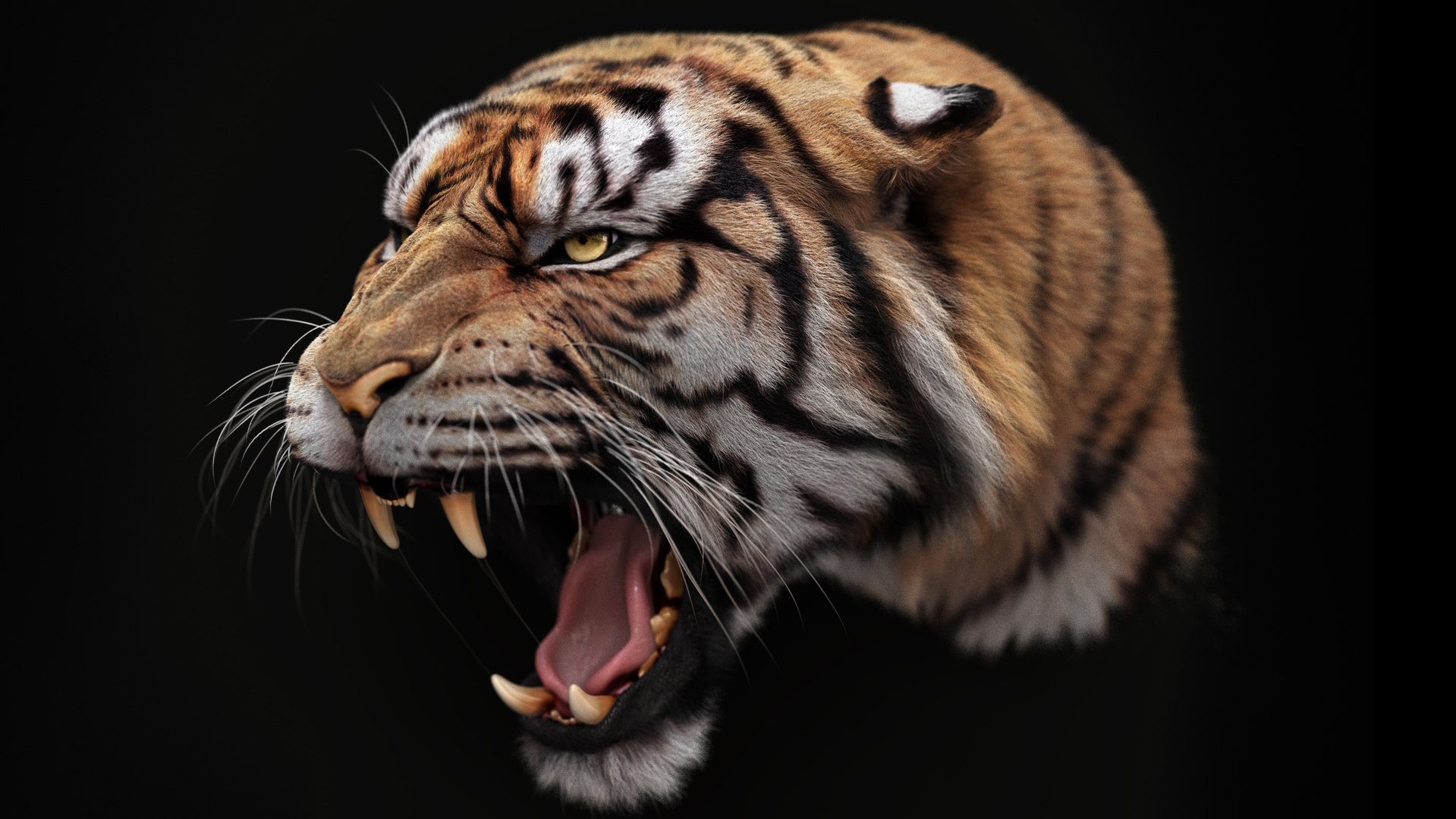 3D Model Bengal Tiger RIG Yeti - TurboSquid 2123936