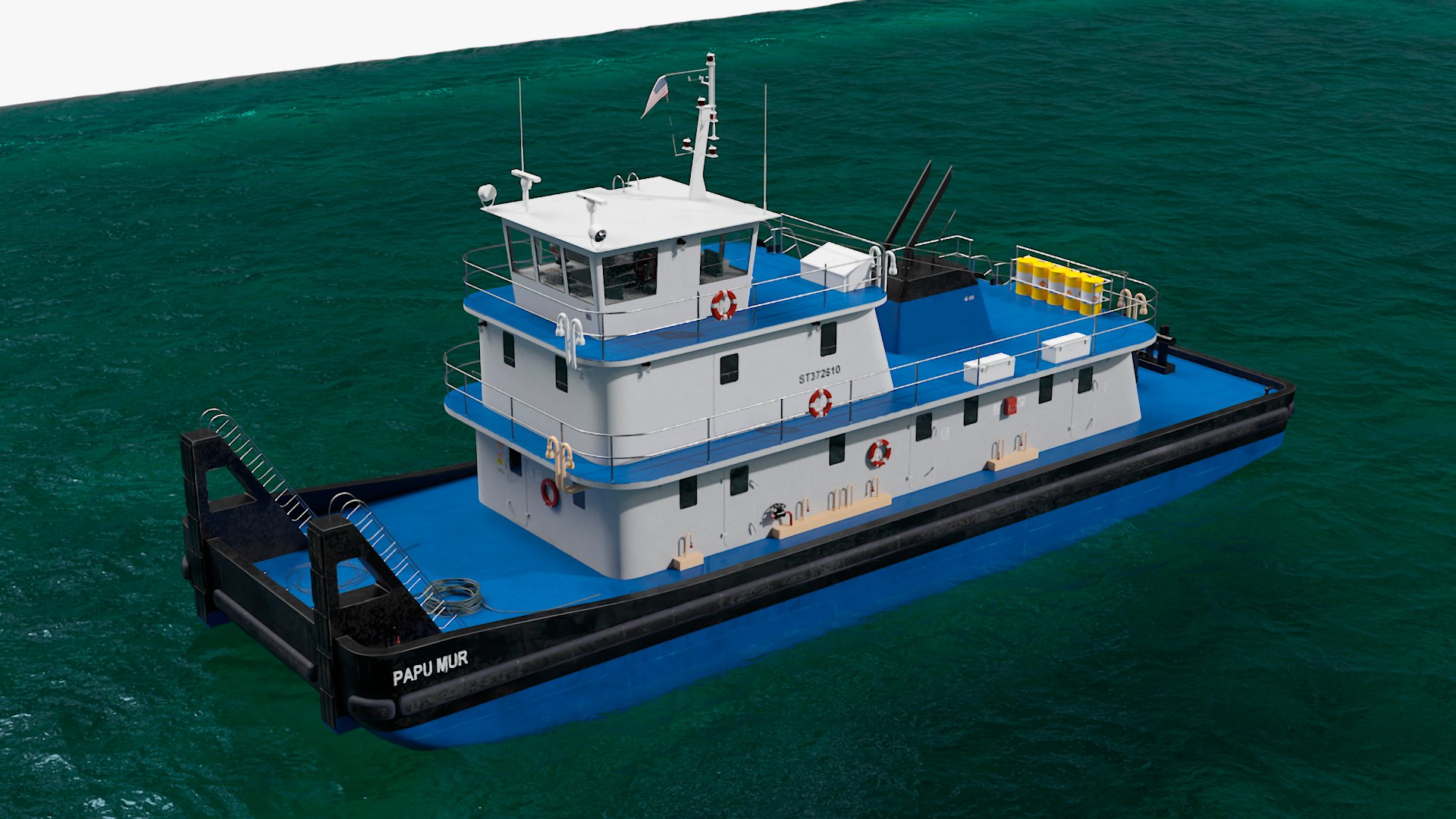 3D Model Tugboat Vessel On Water - TurboSquid 2366169