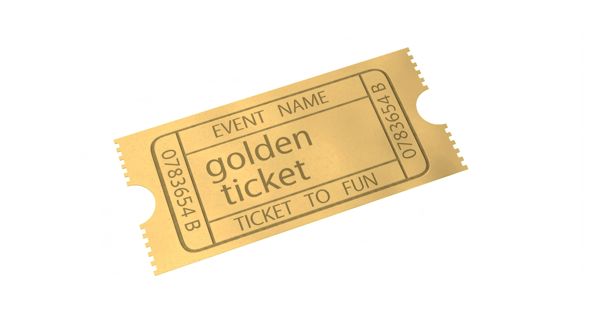 3D Golden Ticket For Event Model - TurboSquid 2238353