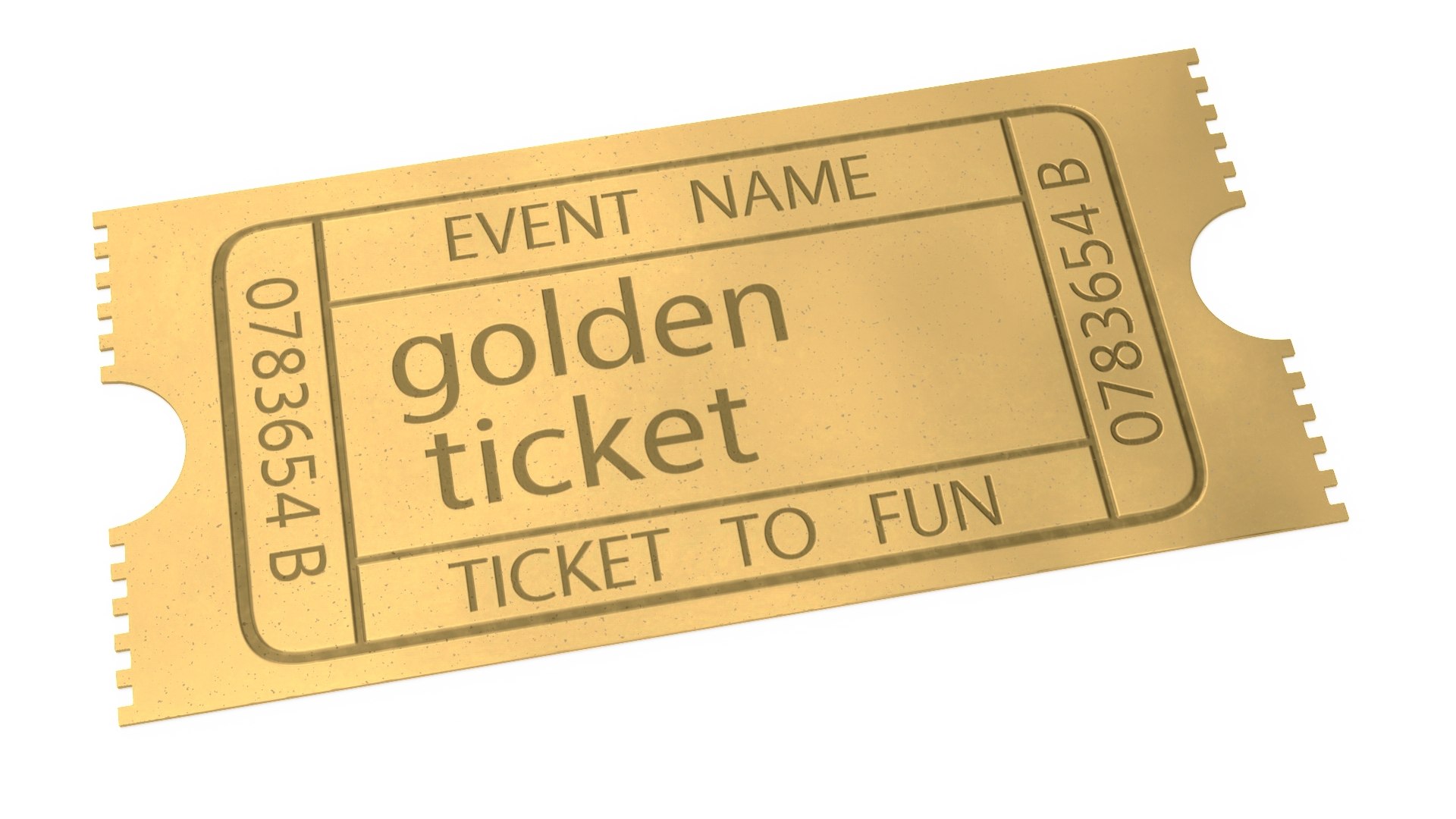 3D Golden Ticket For Event Model - TurboSquid 2238353