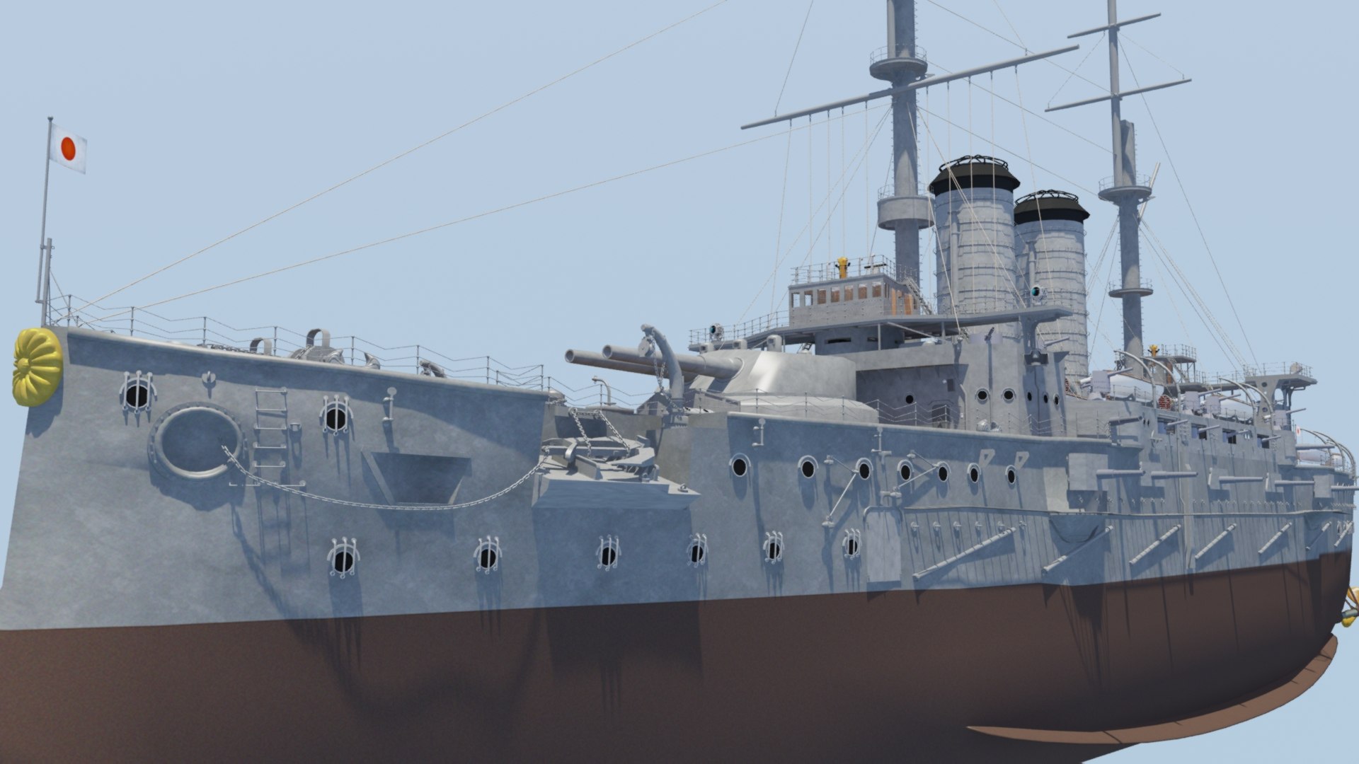 Japanese Mikasa Battleship Model - TurboSquid 1819462