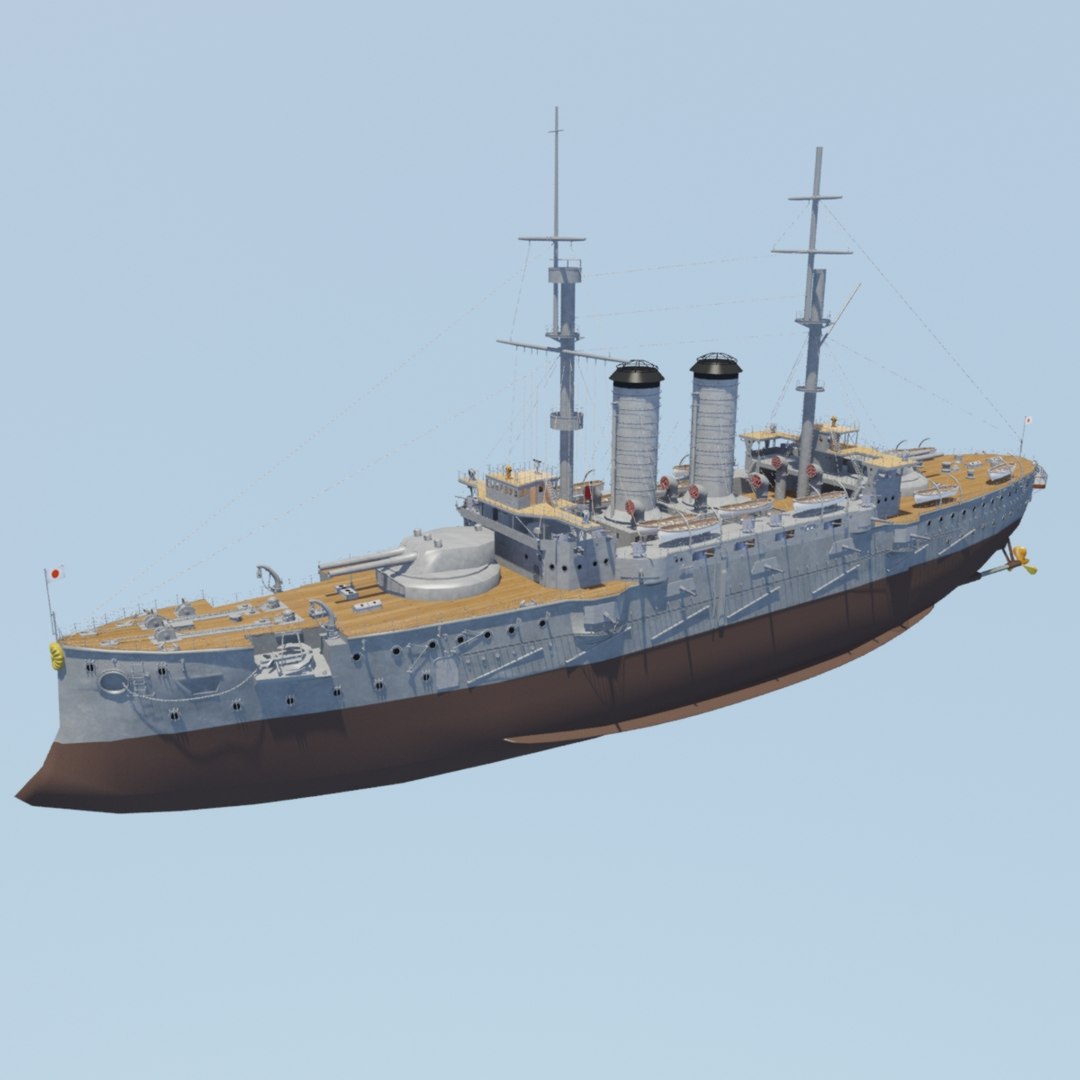 Japanese mikasa battleship model - TurboSquid 1819462