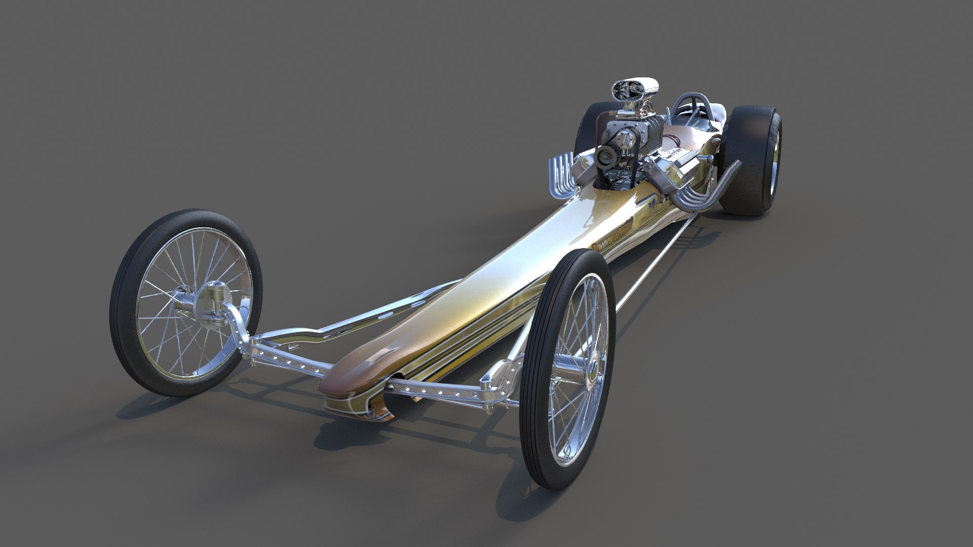 Dragster front engine 3D model - TurboSquid 1997149