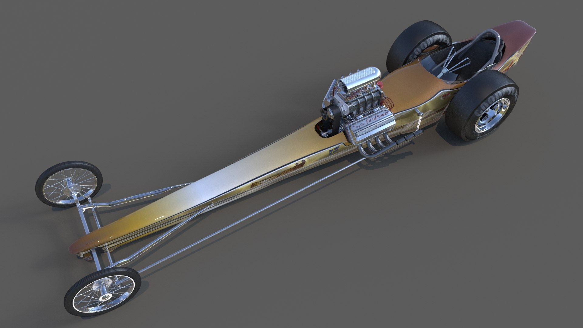 Dragster front engine 3D model - TurboSquid 1997149