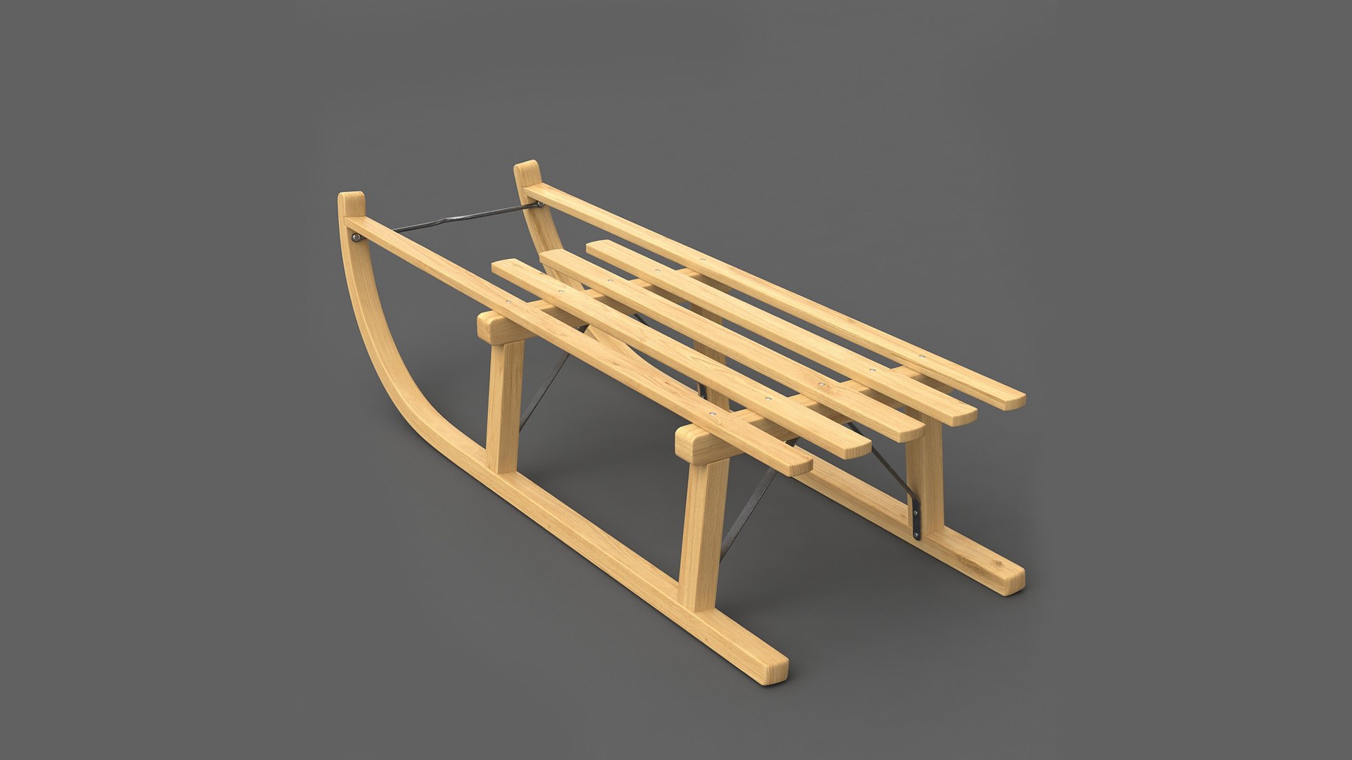 Wooden Sledge Collection Model - TurboSquid 2321745