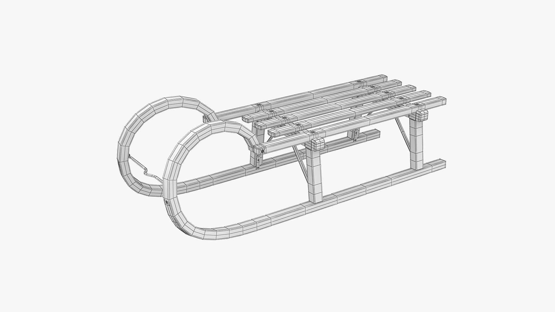 Wooden Sledge Collection Model - TurboSquid 2321745