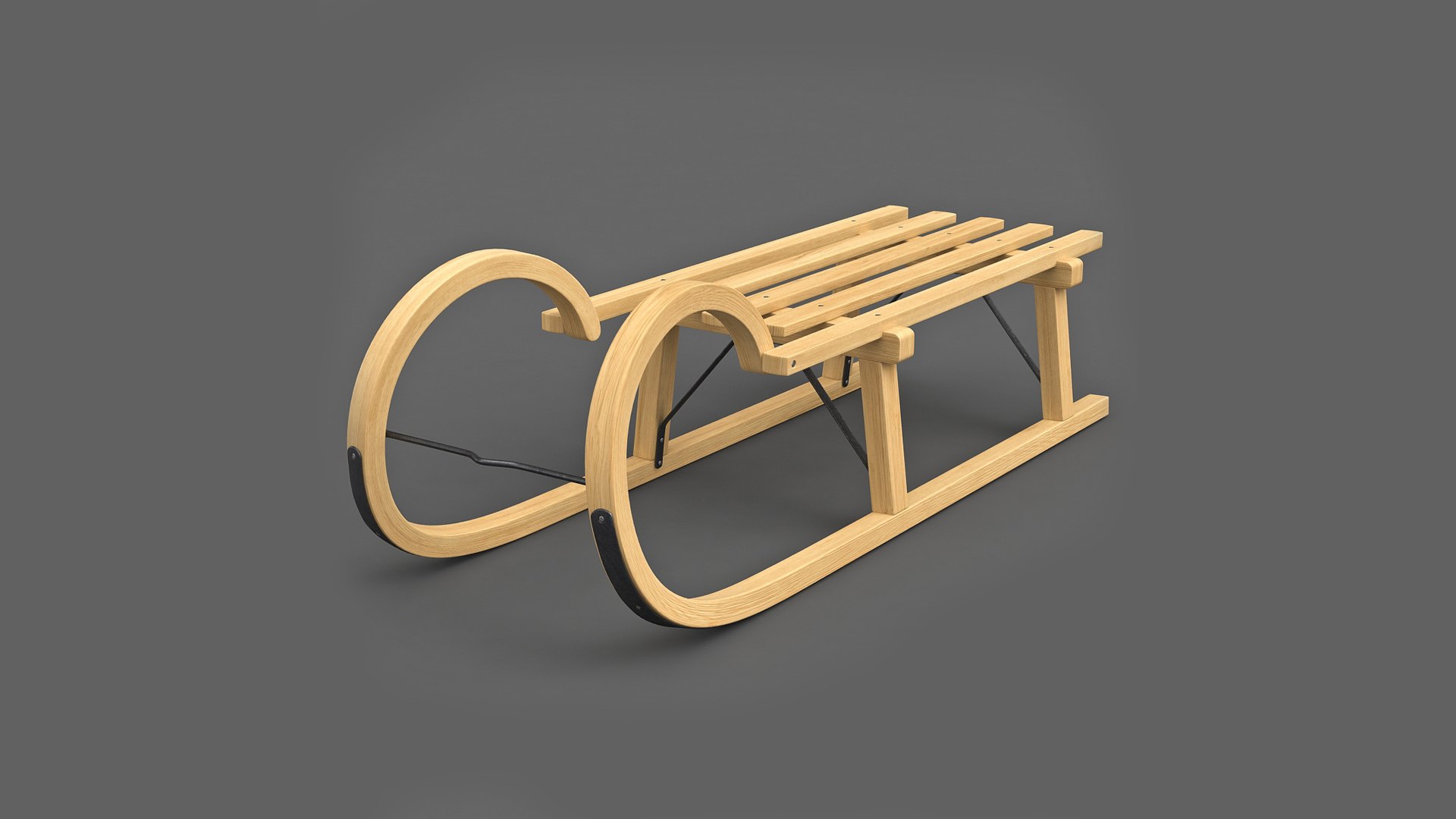 Wooden Sledge Collection Model - TurboSquid 2321745