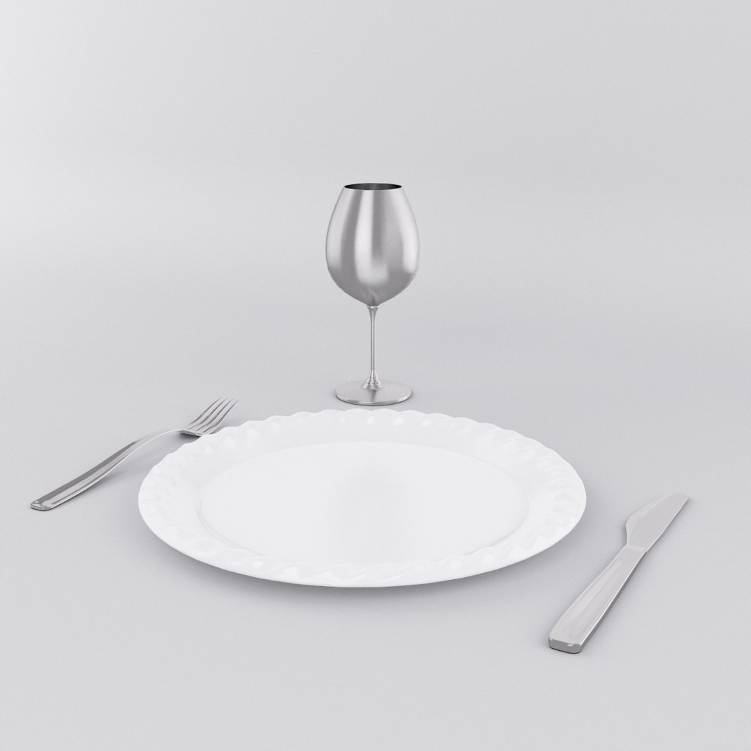 dinner plate set 3d model