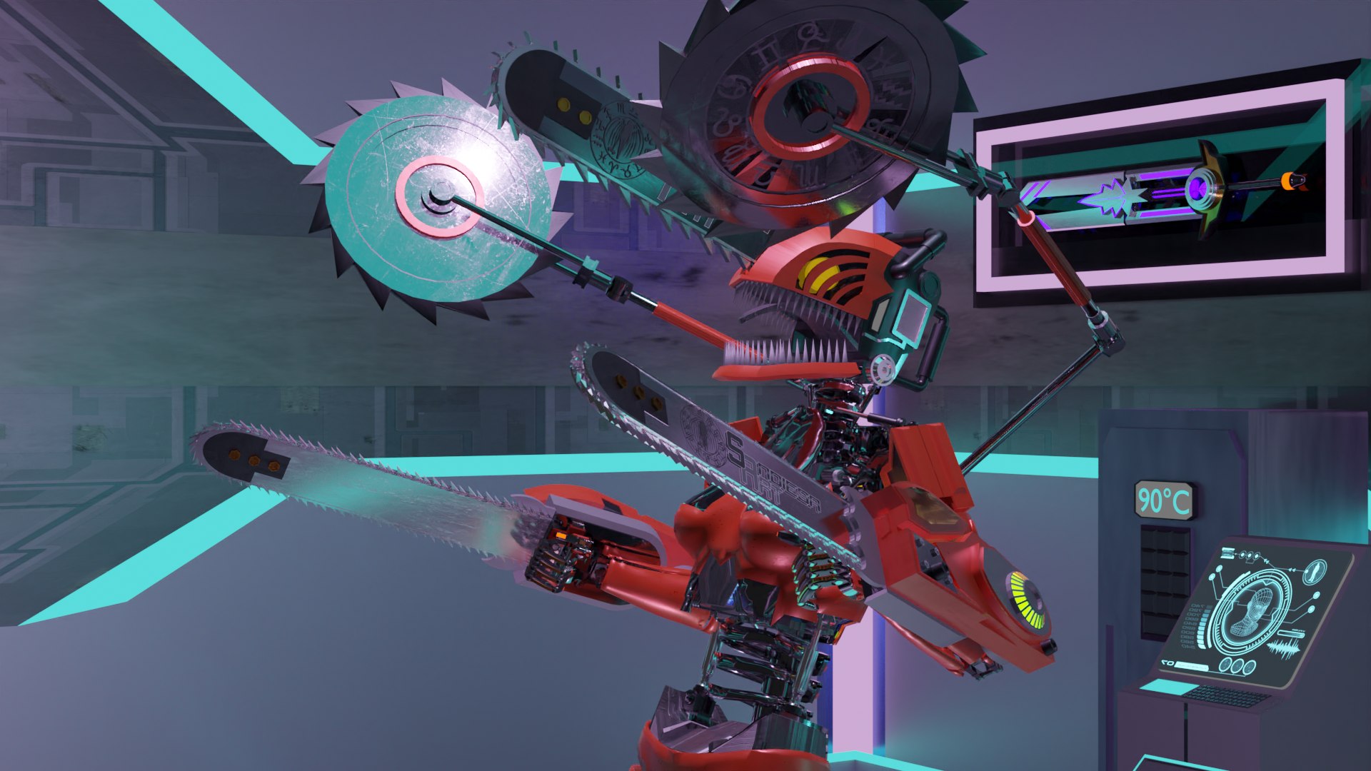 3D Mechanical Chainsaw Man Girl Version Model - TurboSquid 2065600