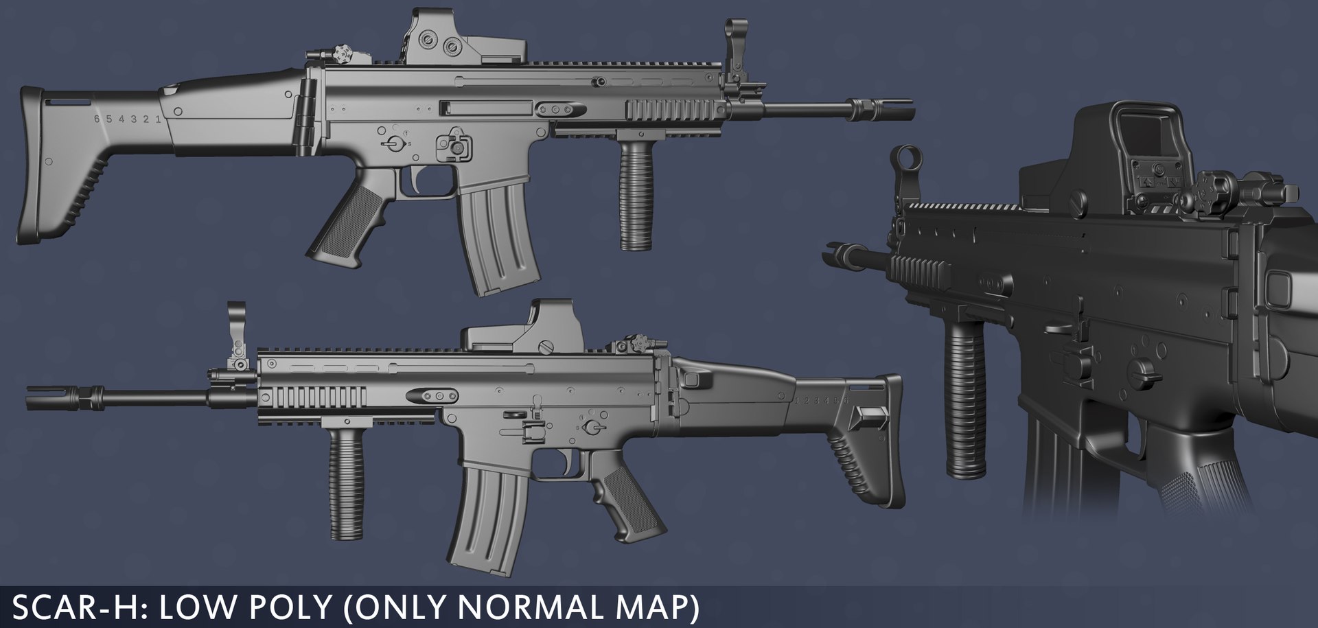 3d Model Weapon Scar-h
