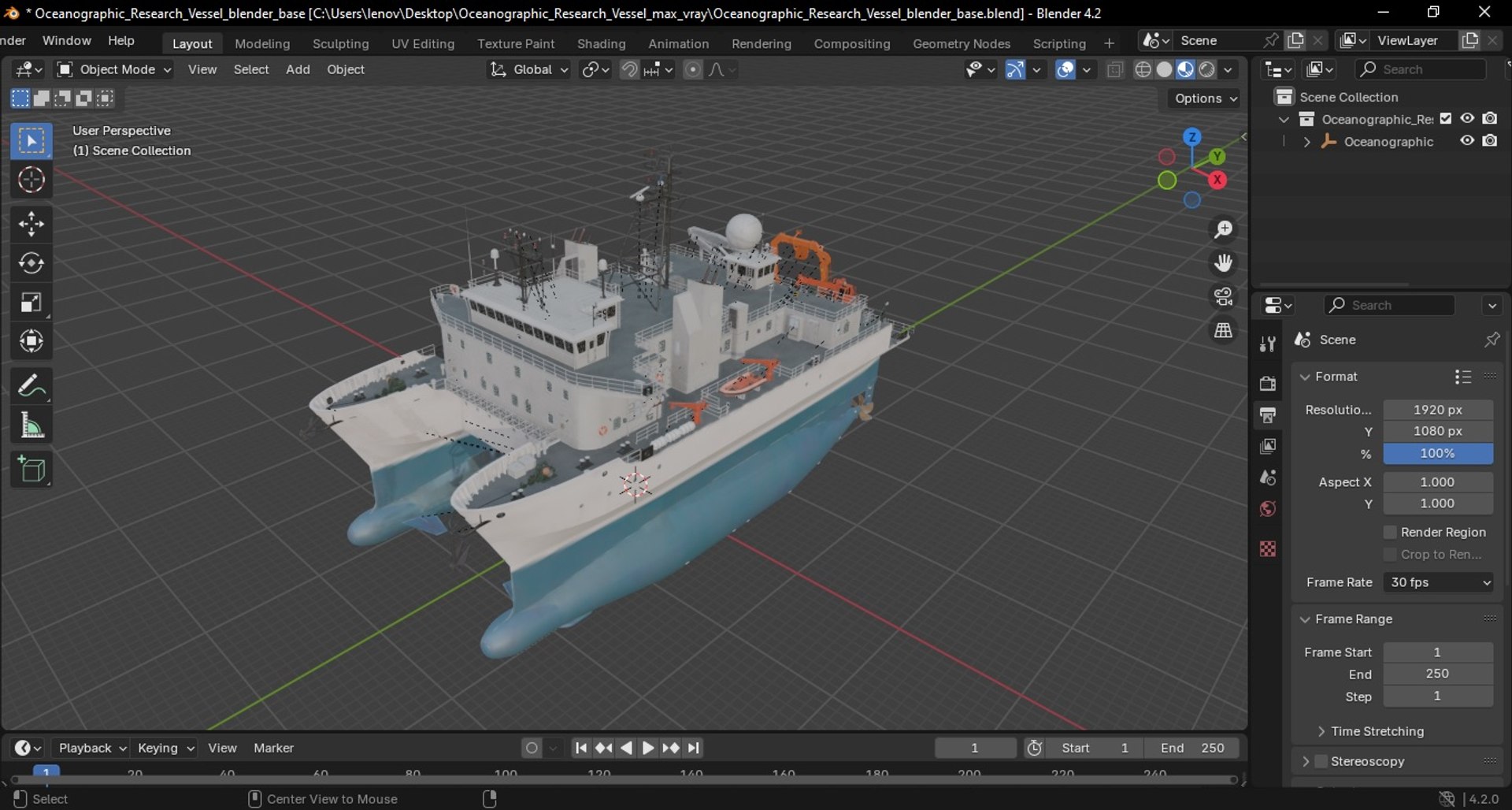 Oceanographic Research Vessel 3D Model - TurboSquid 2389353